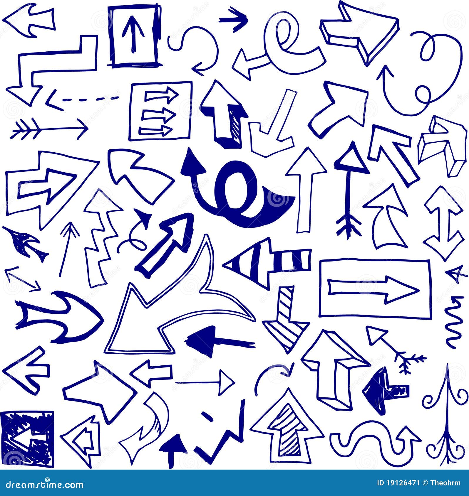 Doodle Arrows stock vector. Illustration of drawn, graphic - 19126471