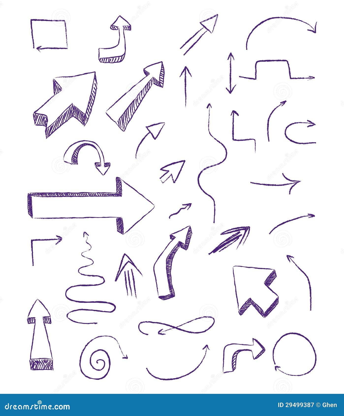 Doodle Arrows As Design Elements Stock Vector - Illustration of design ...