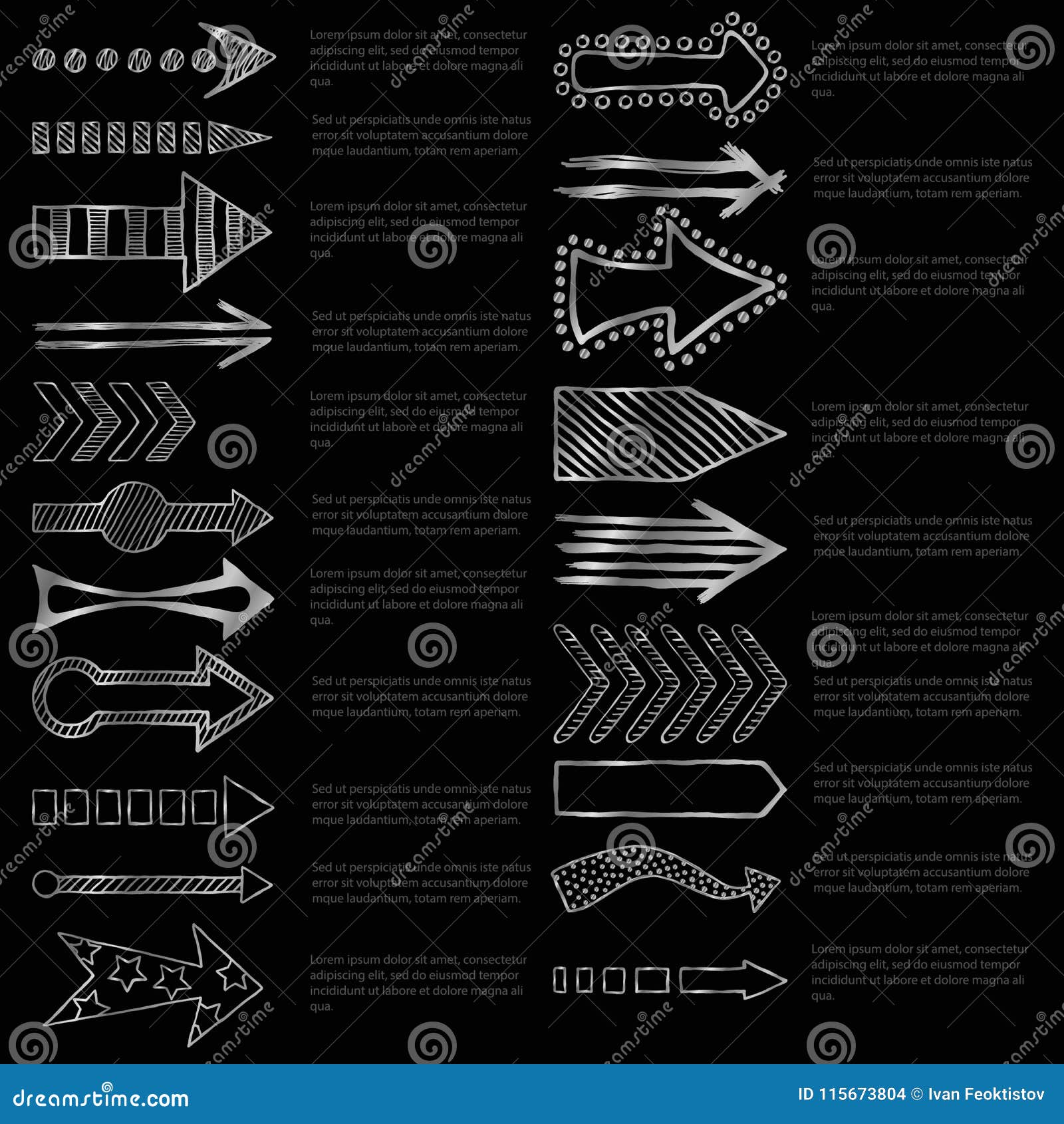 Doodle arrows collection stock vector. Illustration of direction ...