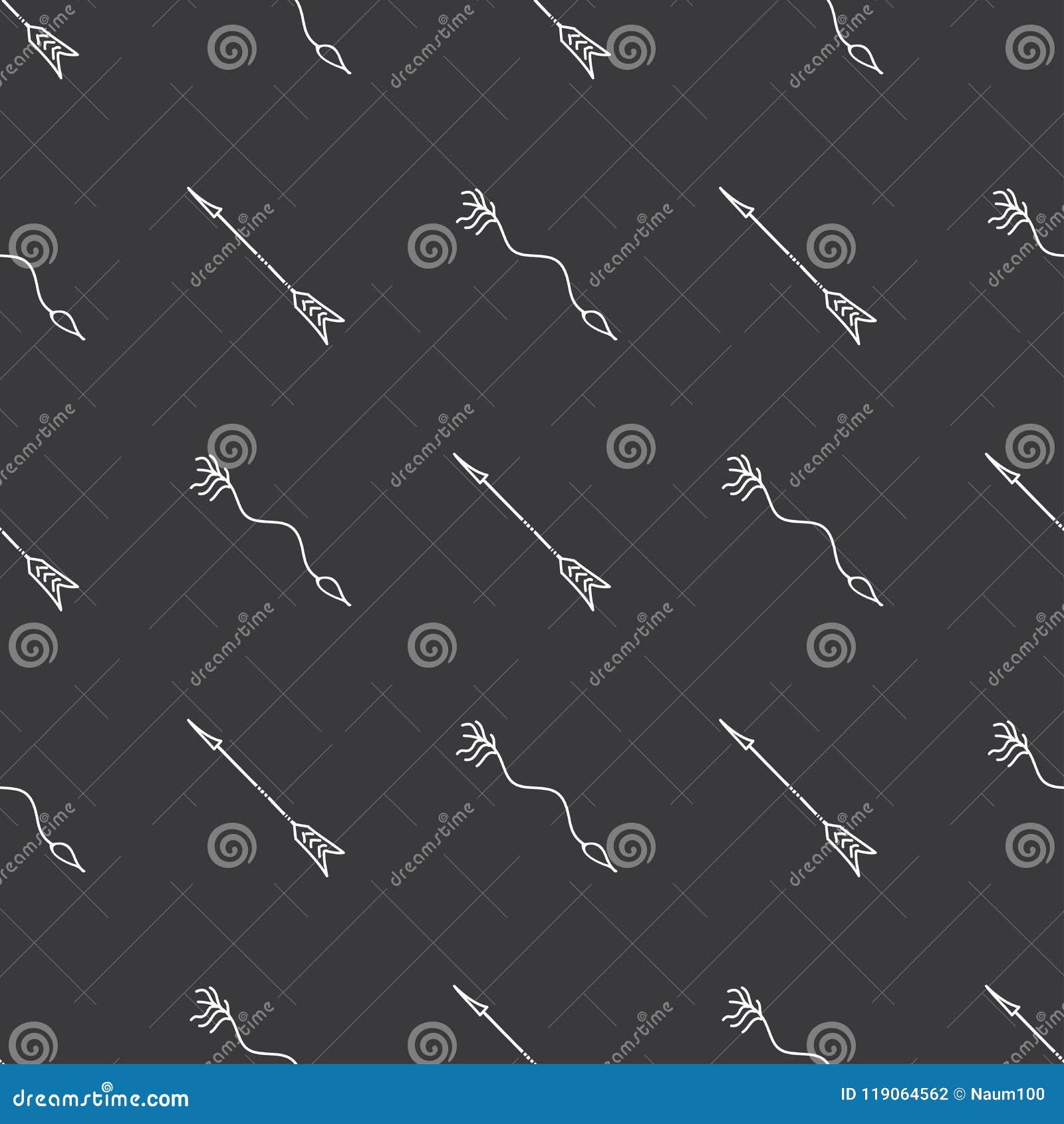 Doodle Arrows Seamless Pattern Stock Vector - Illustration of geometric, funny: 119064562