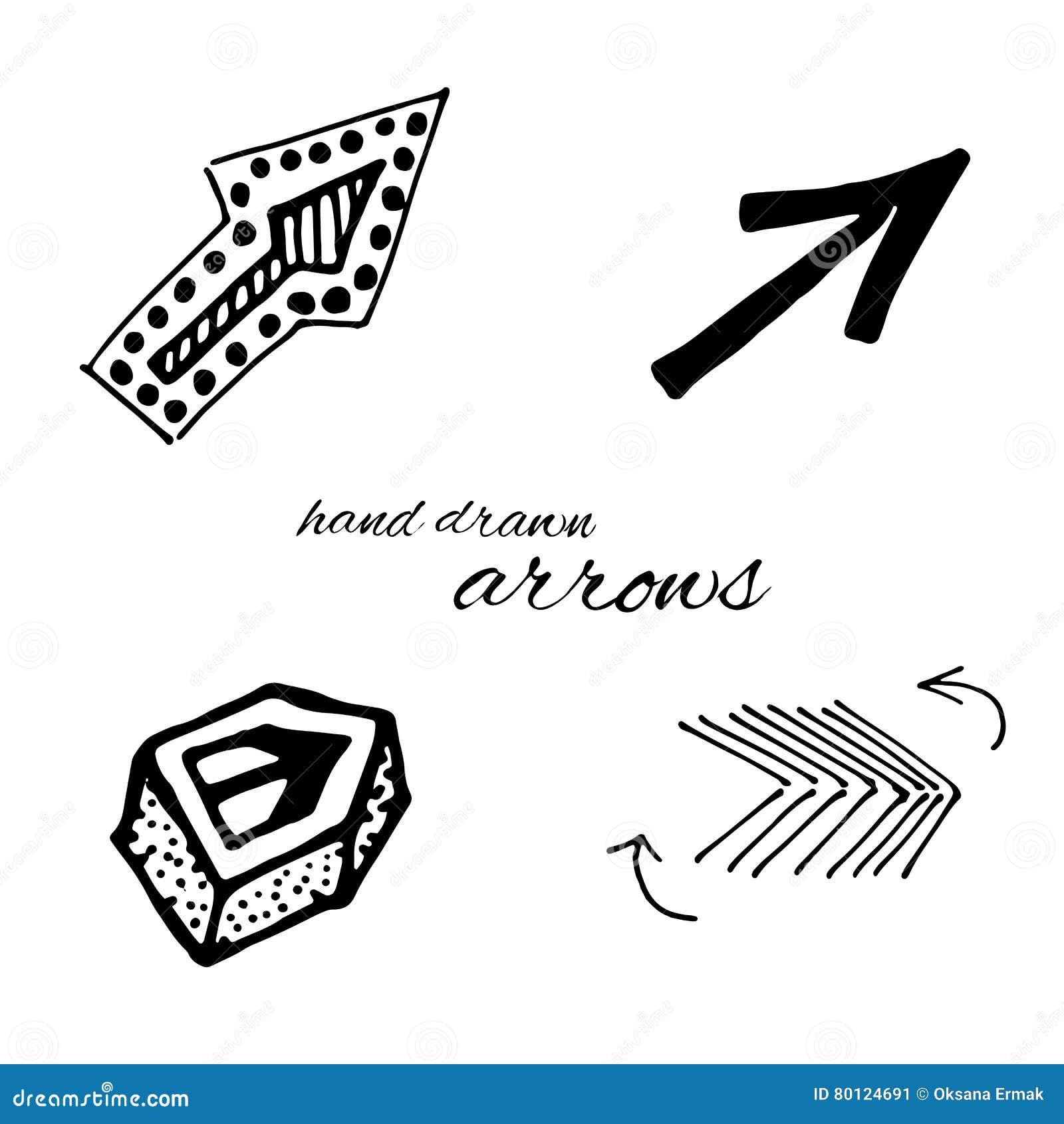 Doodle arrows vector set stock vector. Illustration of hand - 80124691