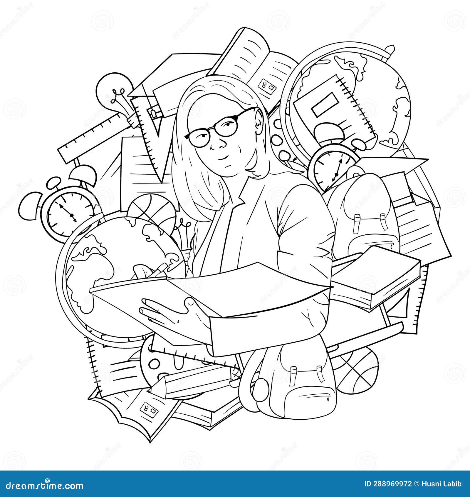 Doodle Art Design of Learning Tools with Teacher for International ...