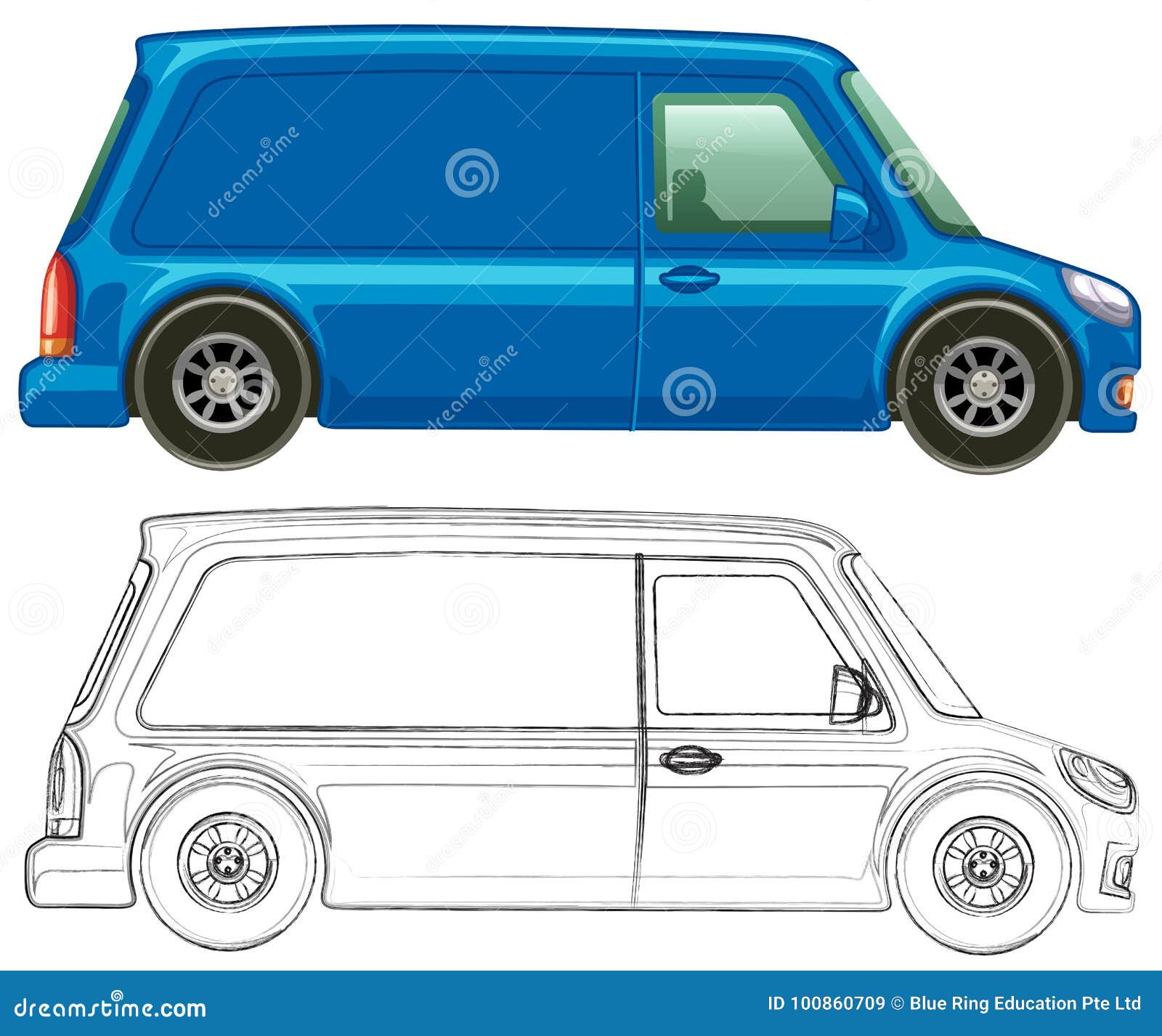 Doodle art for minivan stock vector. Illustration of doodle - 100860709