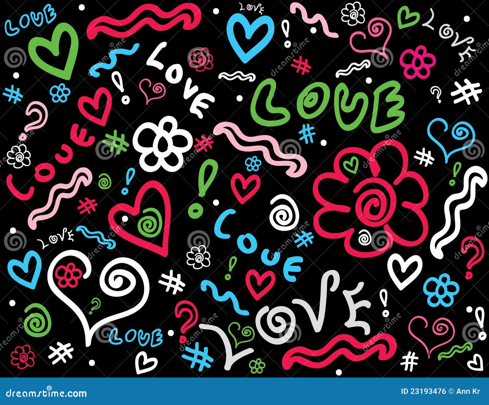 Doodle background stock vector. Illustration of love - 23193476