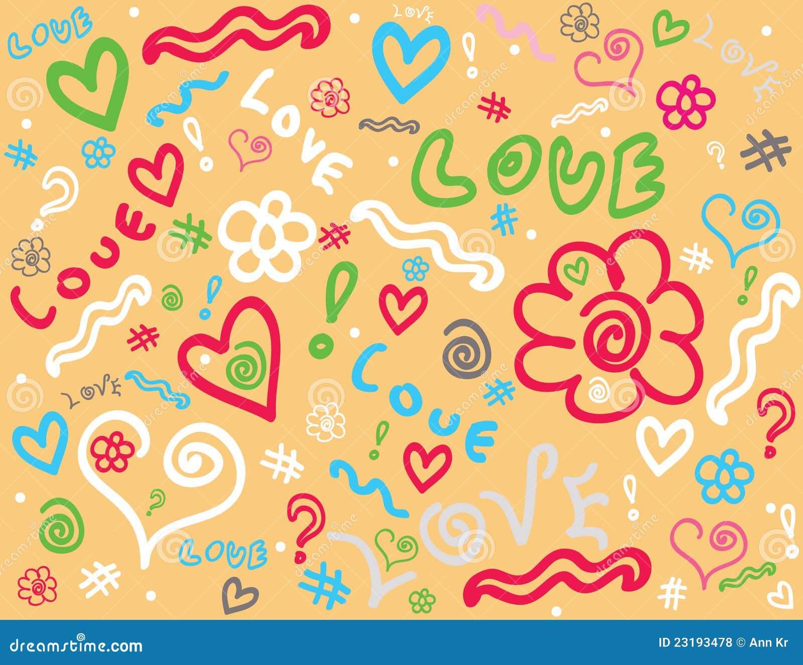 Doodle background stock vector. Illustration of flower - 23193478