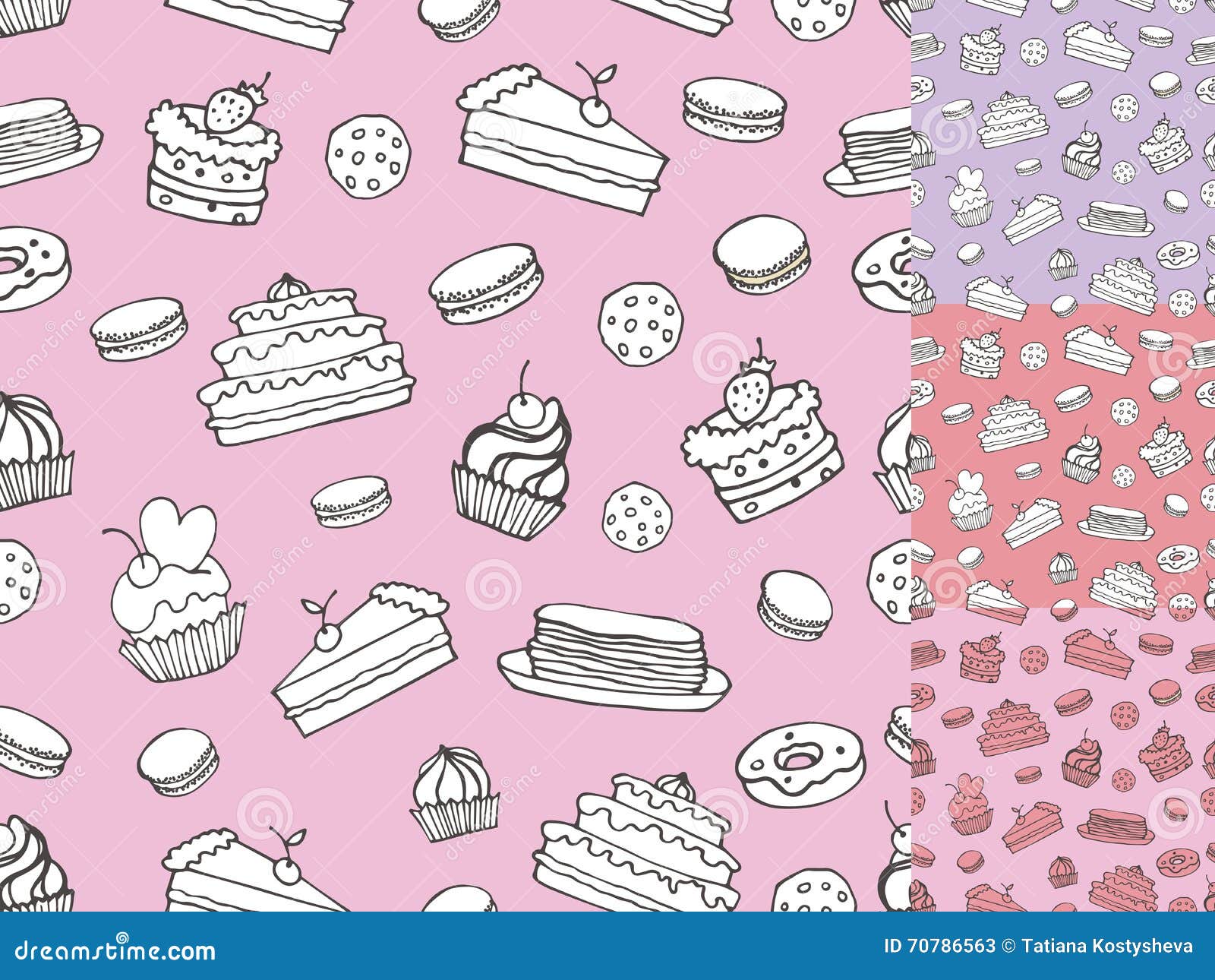 Doodle Bakery,Cakes Seamless Pattern.Vintage Linear Set Stock Vector ... Doodle Bakery,Cakes Seamless Pattern.Vintage Linear Set Stock Vector ...