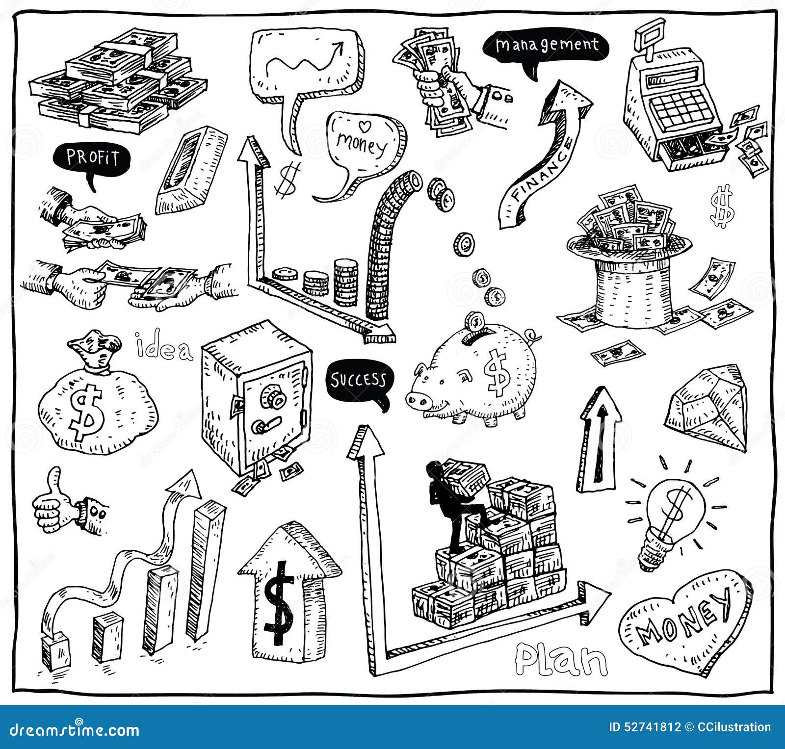 Doodle Bank Icon Hand Drawn Illustration Stock Vector Illustration Of Collection Global
