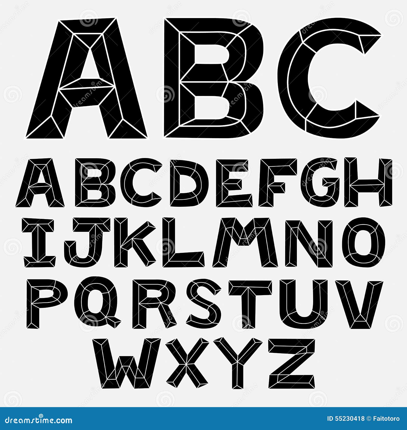 Doodle Bevel Alphabet Black and White Set Stock Vector - Illustration ... Doodle Bevel Alphabet Black and White Set Stock Vector - Illustration ...
