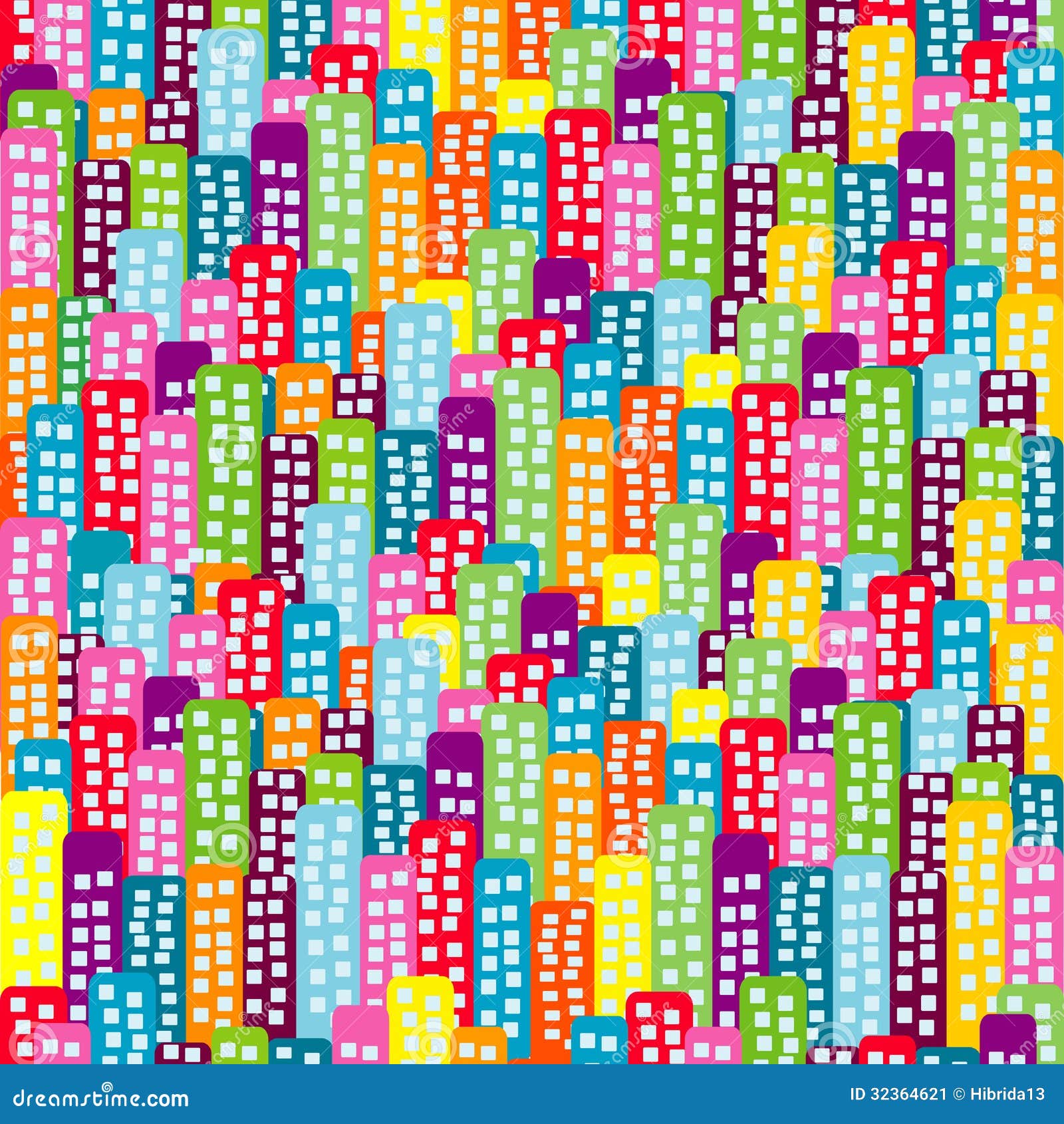 Doodle Block of Flats Background, Seamless Pattern for Kids Stock ...