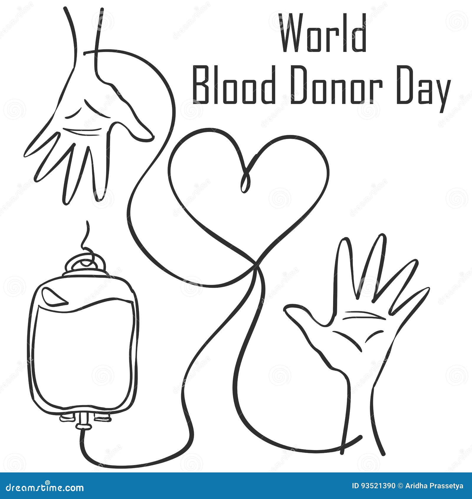 Doodle Blood Donor Day Hand Draw Stock Vector - Illustration of blood ...