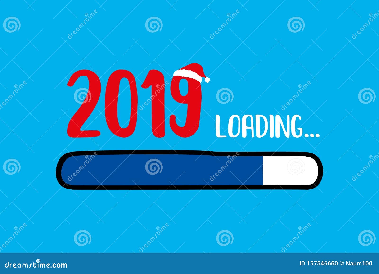 Doodle Blue Download Bar,2019 Loading Text Stock Vector - Illustration ...