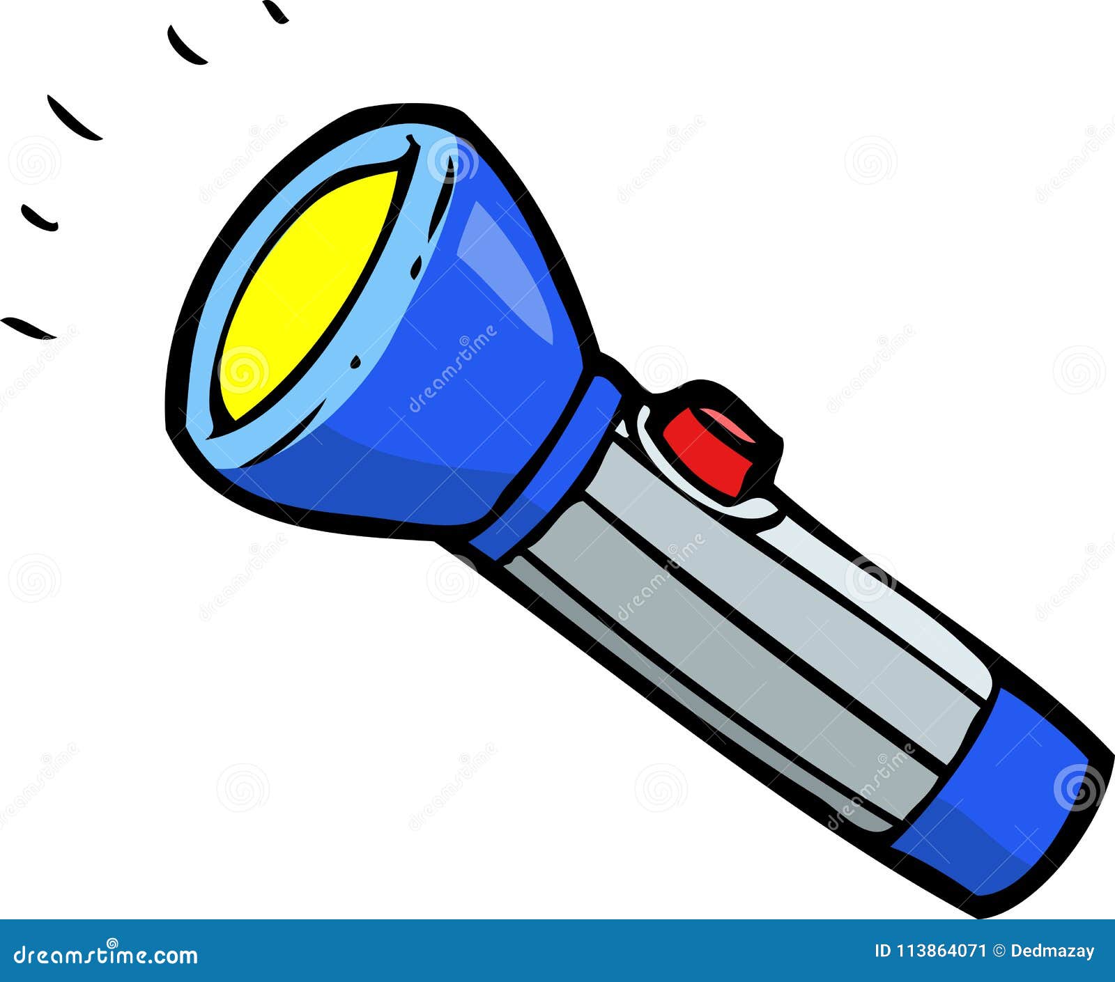 Doodle blue flashlight stock vector. Illustration of electric - 113864071