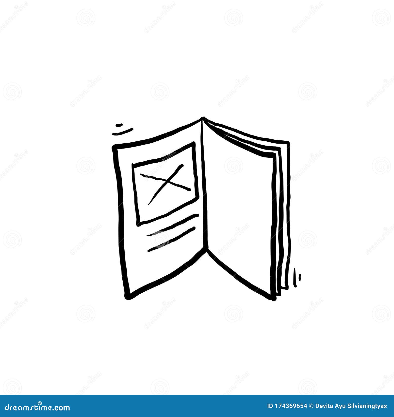 Doodle Booklet Illustration.small Notebook Icon with Hand Drawn Style ...