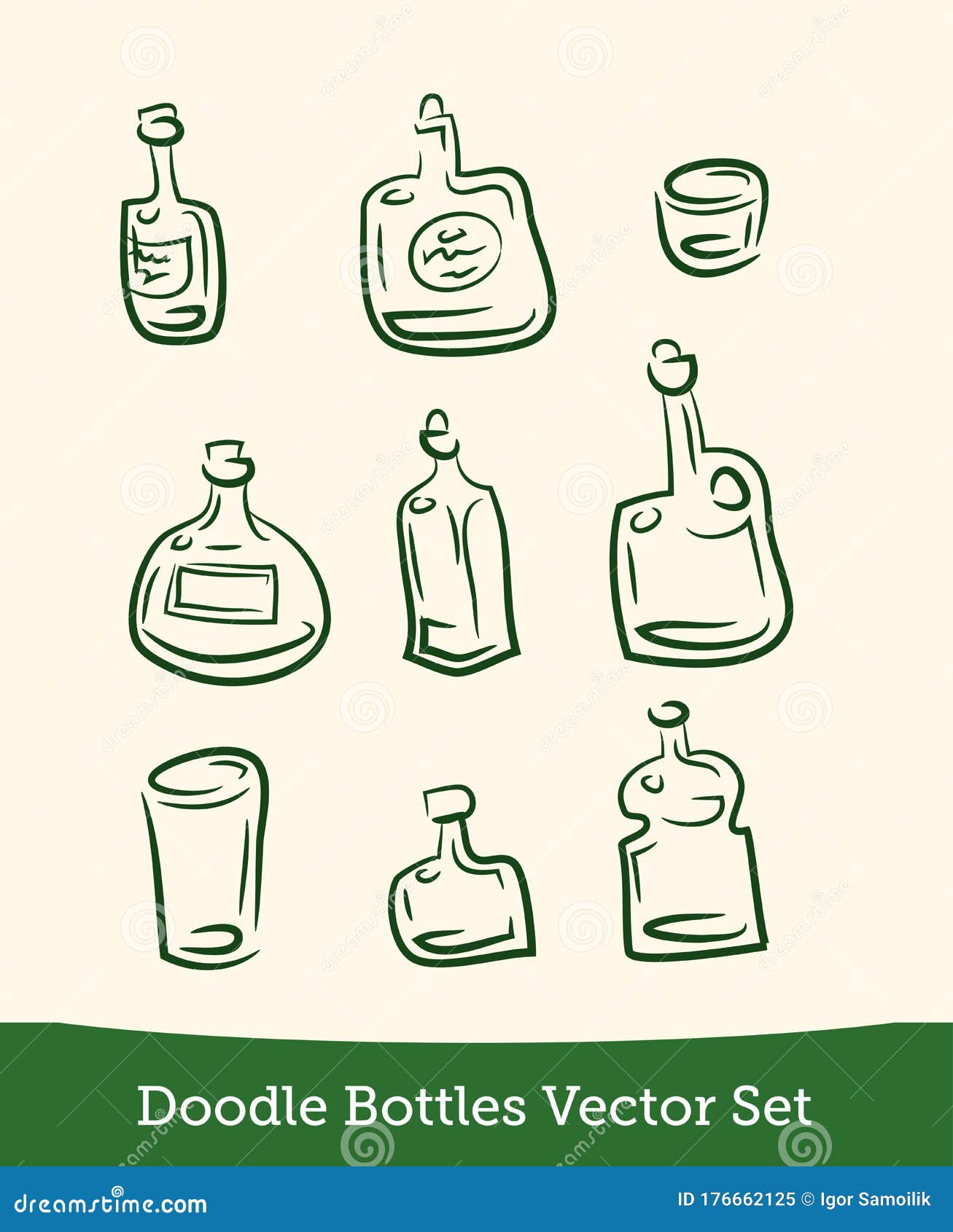 Doodle Bottle With Bacteria. Cartoon Illustration Of Fermented Milk ...