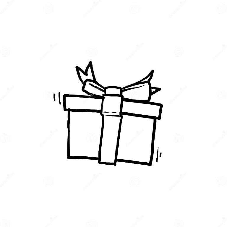 Doodle Box Icon Illustration with Hand Drawn Style Vector Isolated ...