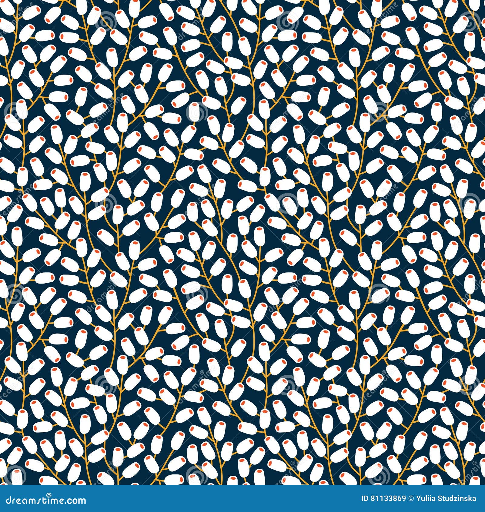 Doodle branches pattern. stock vector. Illustration of abstract - 81133869