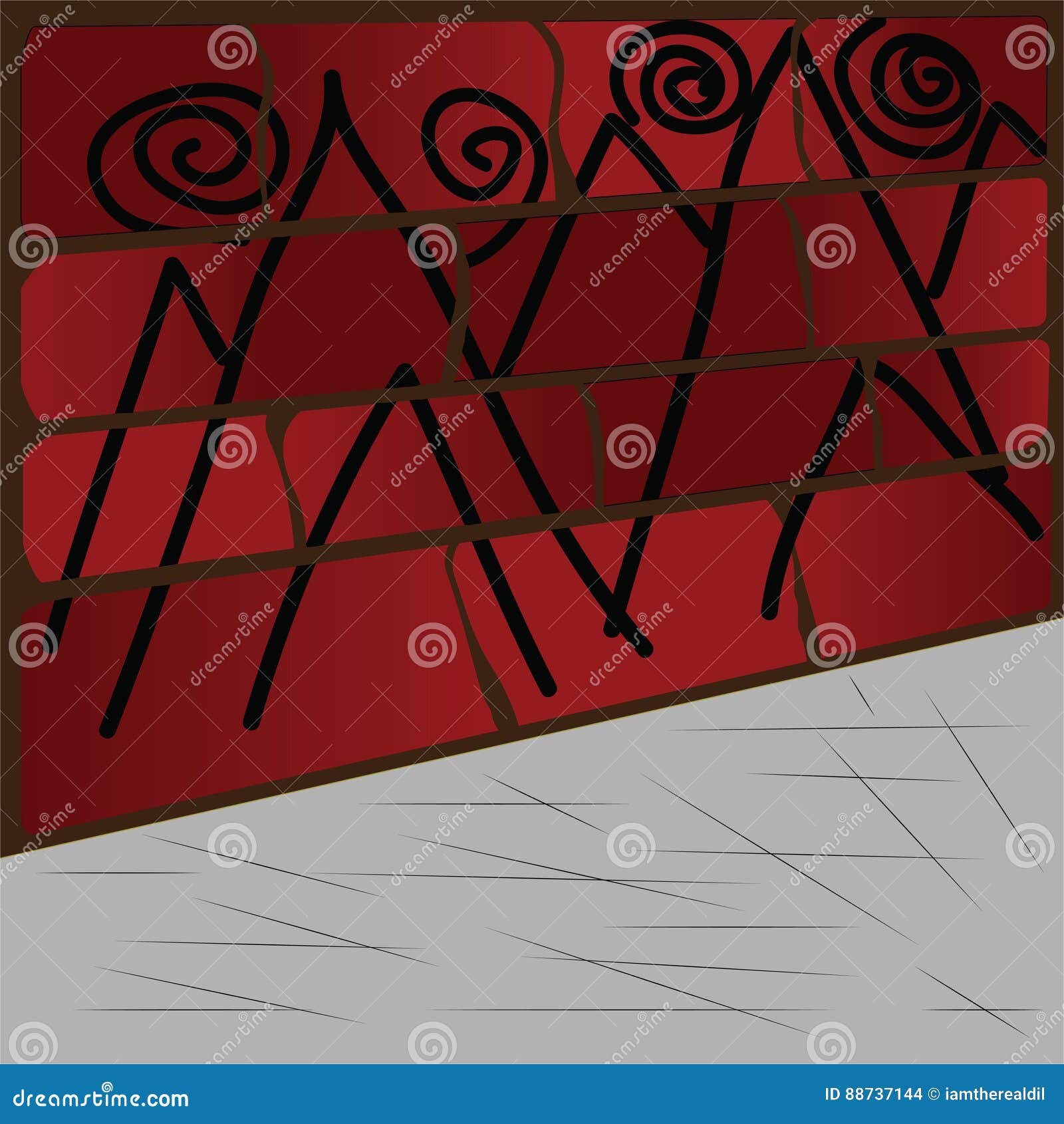 Doodle Bricks Wall Background Stock Vector - Illustration of consist ...