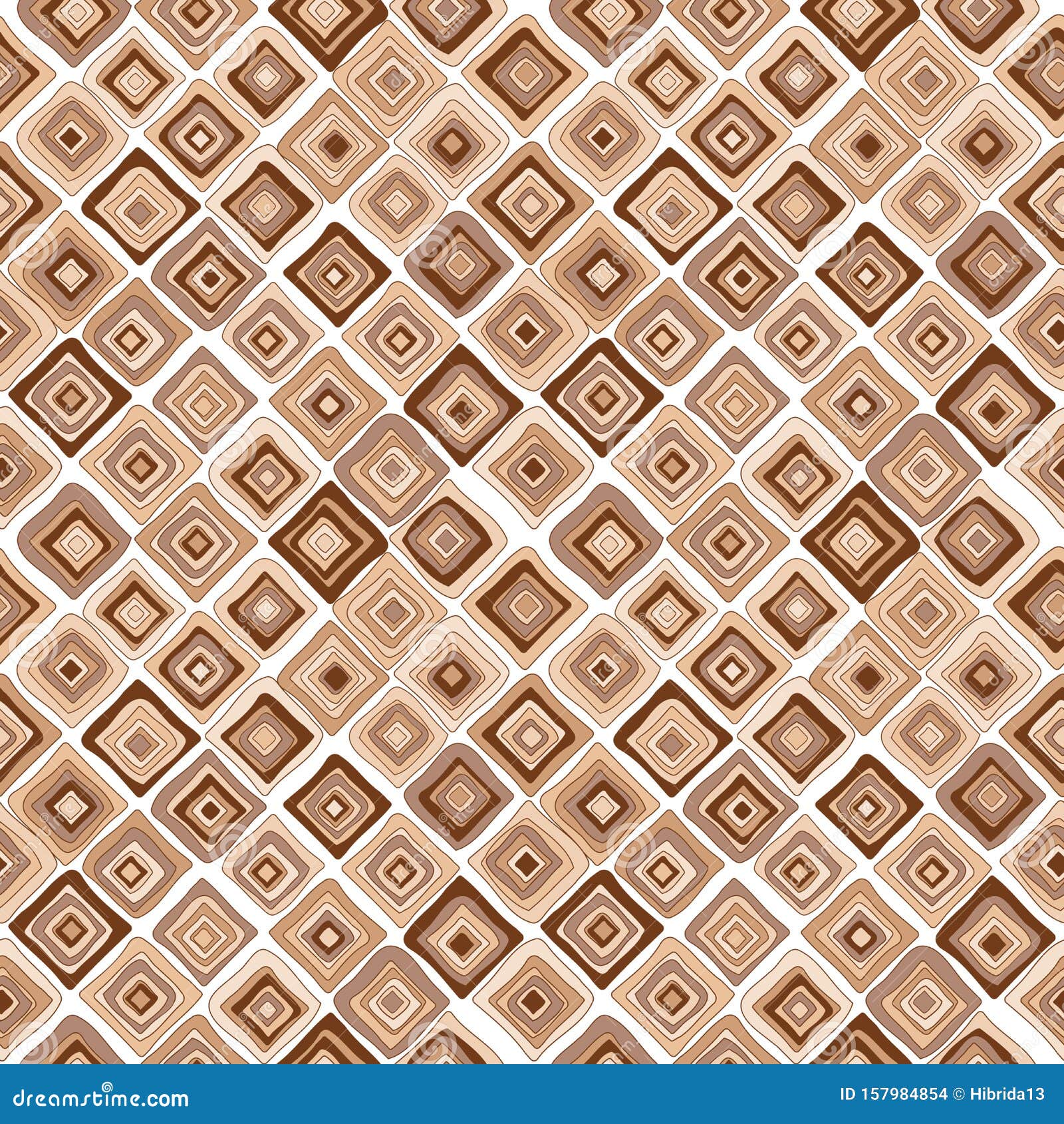Doodle Brown Rhombus Seamless Stock Vector - Illustration of rectangle ...