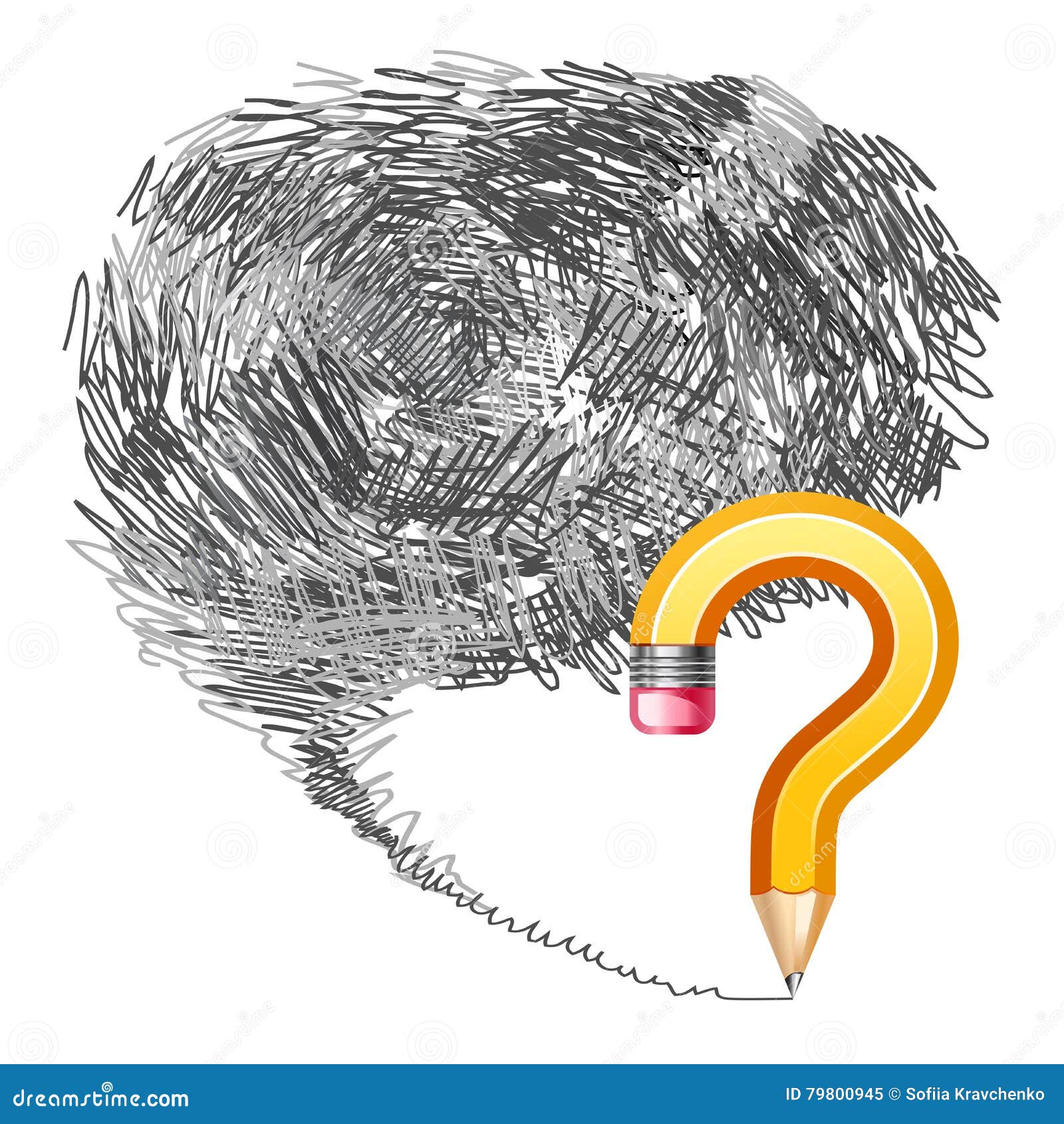 Doodle Bubble Question Pencil Stock Vector - Illustration of problem ...