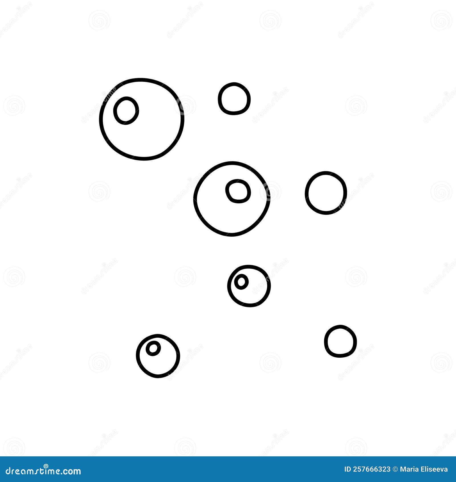 Doodle Bubbles Isolated on White Background. Hand-drawn Style Stock ...