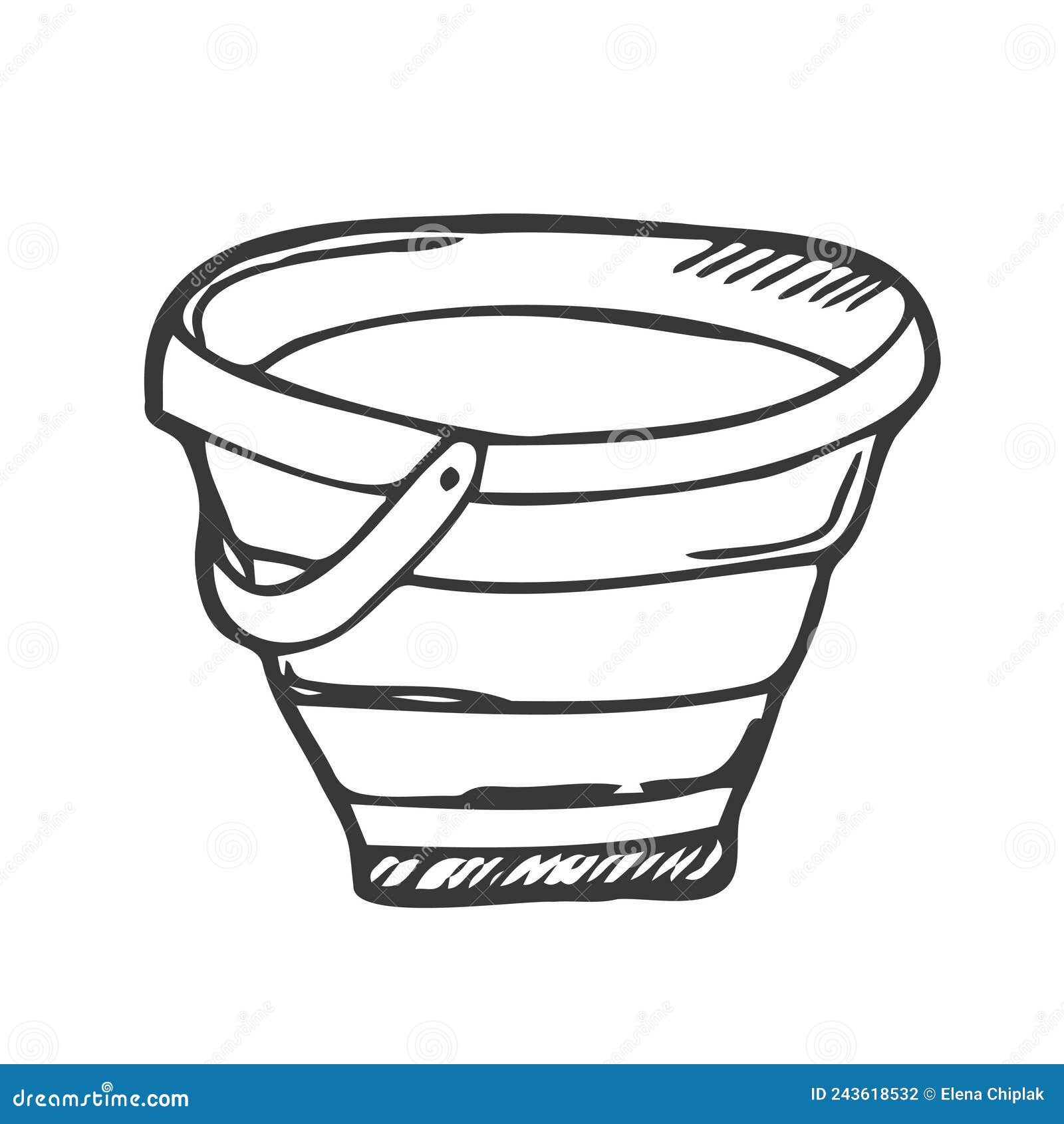 Doodle Bucket Icon in Vector. Hand Drawn Bucket Icon in Vector Stock ...