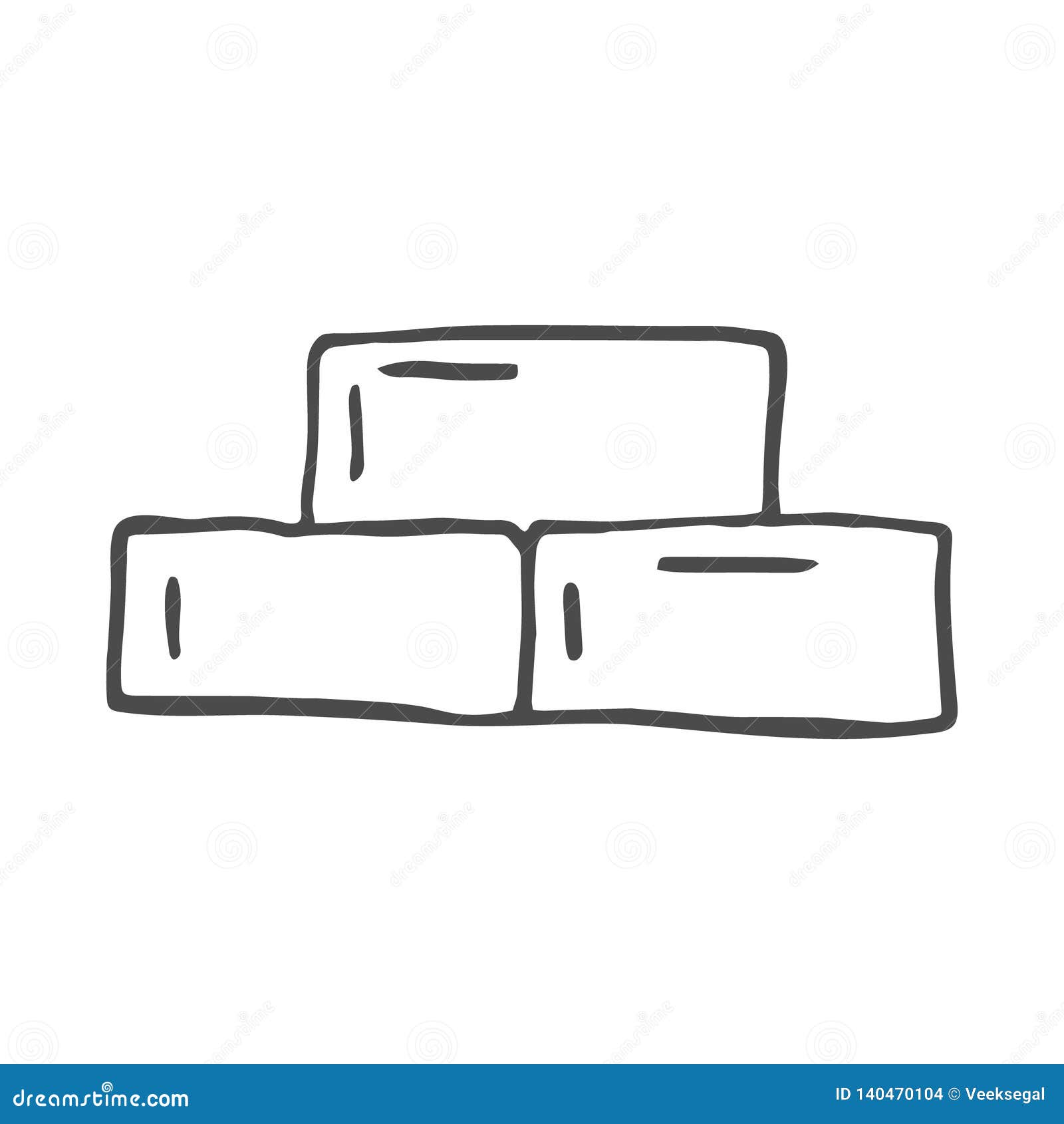 Doodle Building Blocks. Scribble Vector Illustration Isolated Stock ...