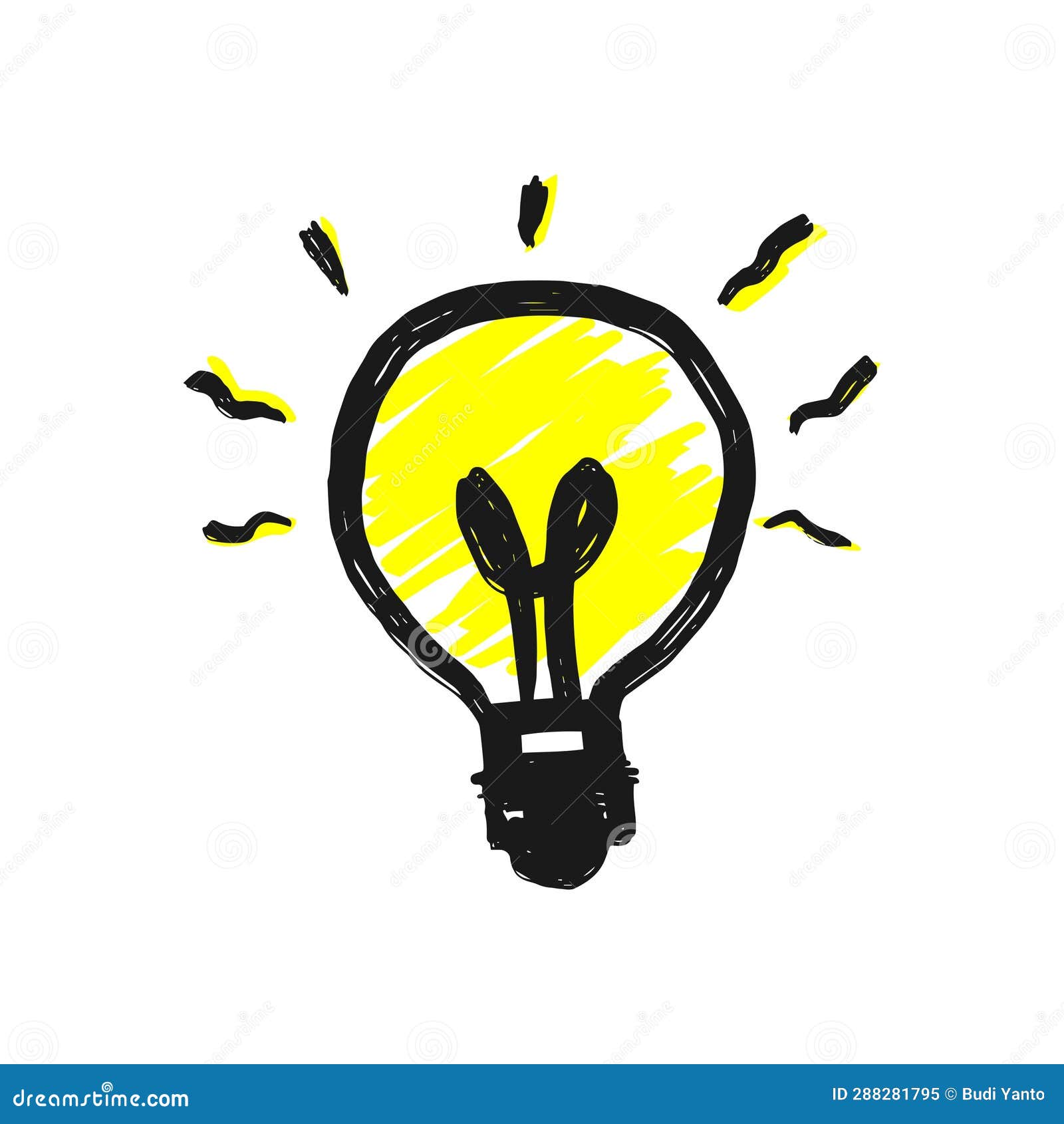 Doodle Bulb Light Idea for Icon. Symbol of Idea, Creativity, Innovation ...