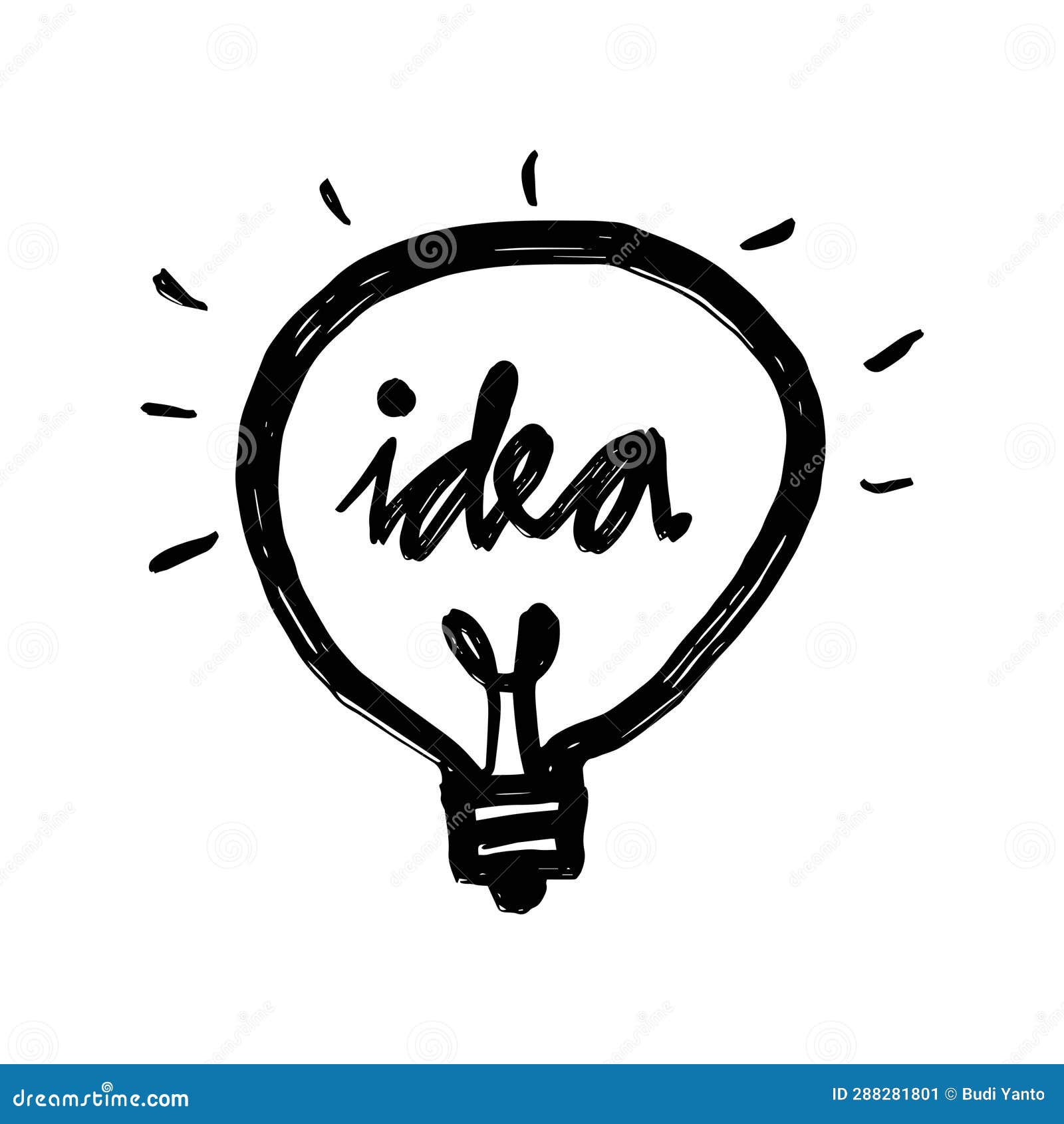 Doodle Bulb Light Idea for Icon. Symbol of Idea, Creativity, Innovation ...