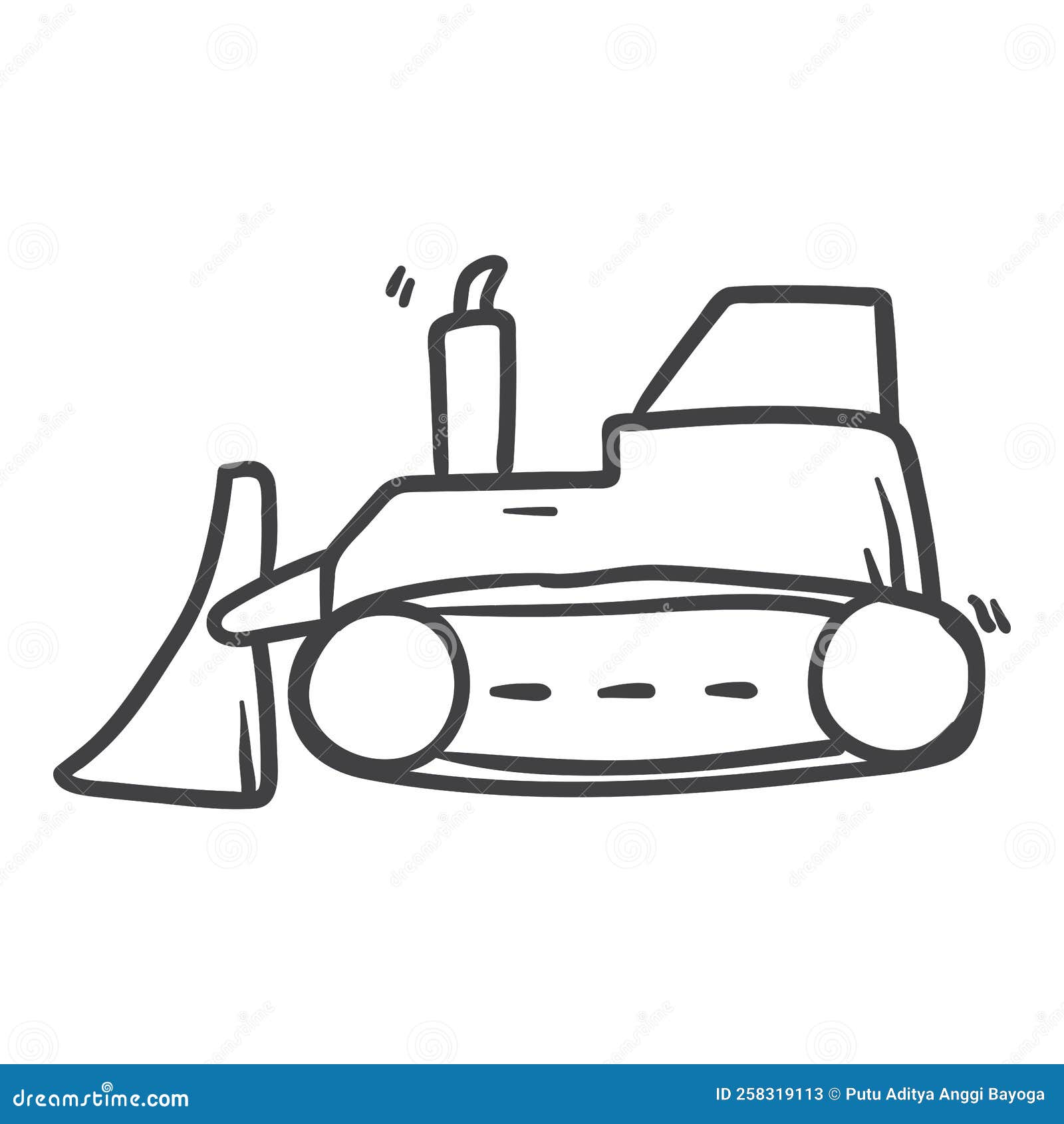Doodle bulldozer stock vector. Illustration of bulldozer - 258319113