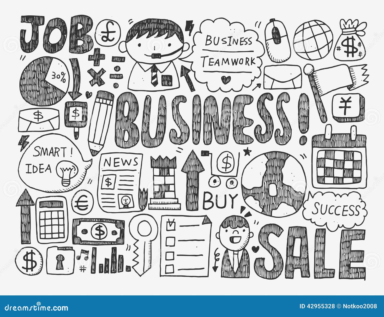Doodle business stock vector. Illustration of idea, diagram - 42955328