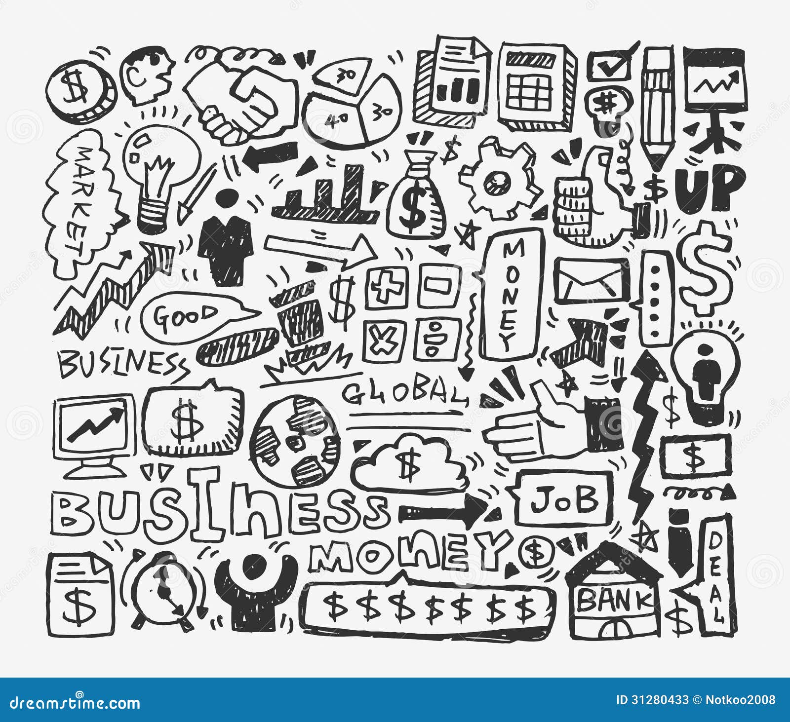 Doodle Business People For Infographics On Vector Illustration ...