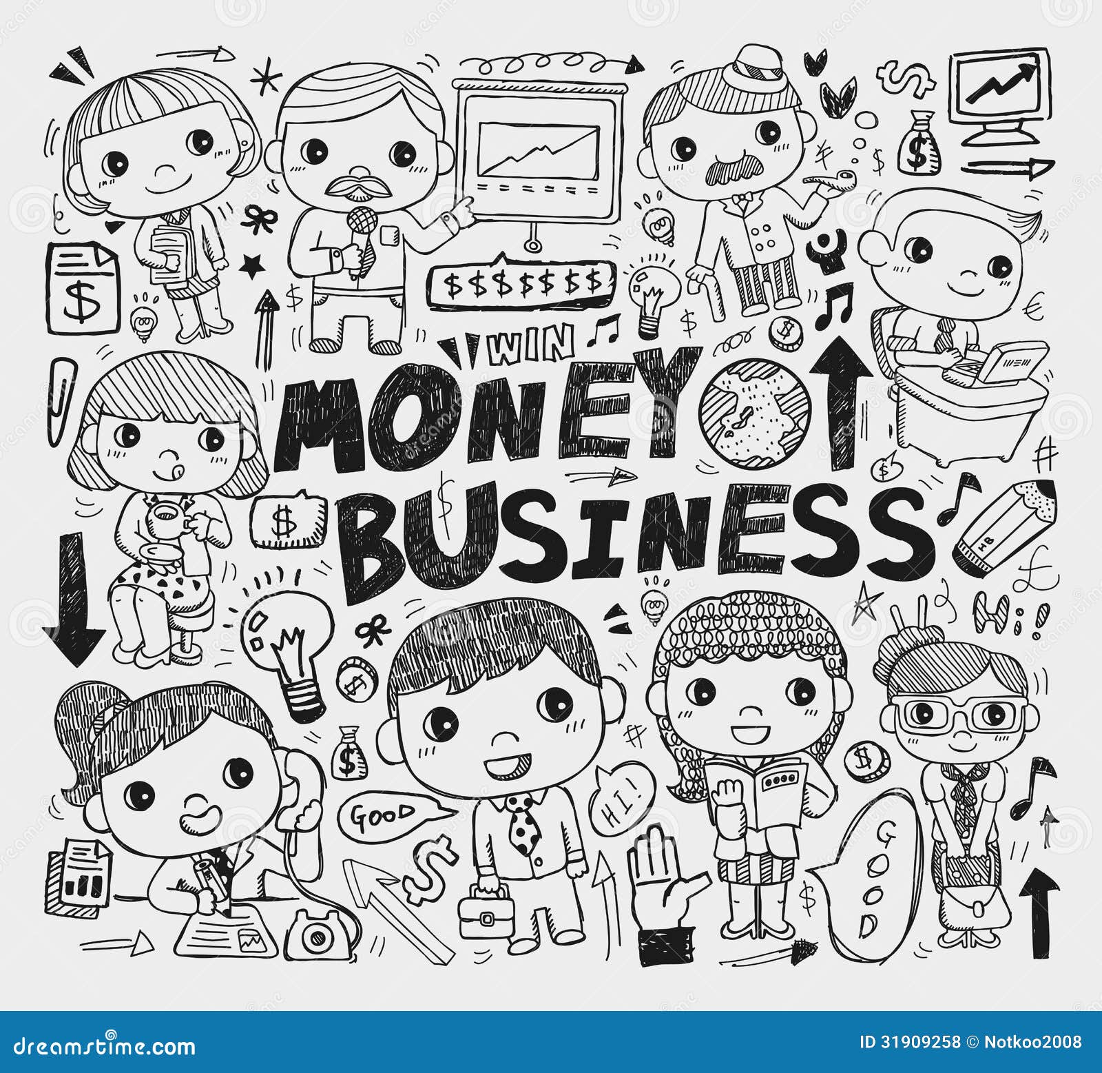 Doodle business element stock vector. Illustration of business - 31909258