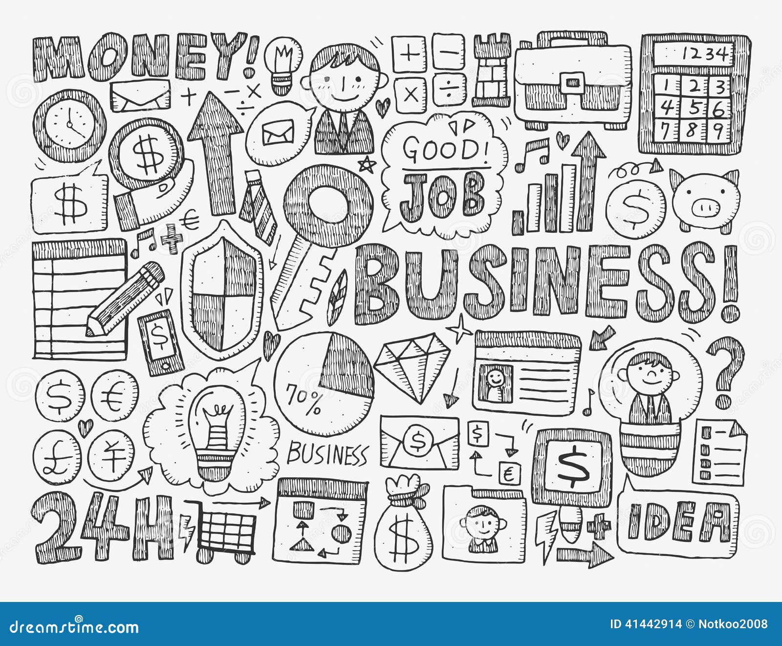 Doodle business element stock vector. Illustration of leadership - 41442914