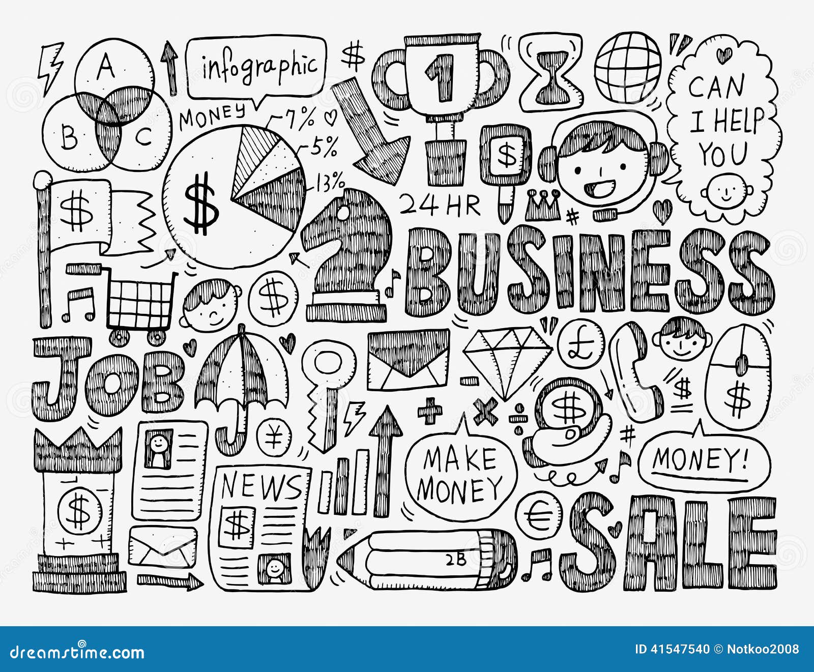 Doodle business element stock vector. Illustration of graph - 41547540