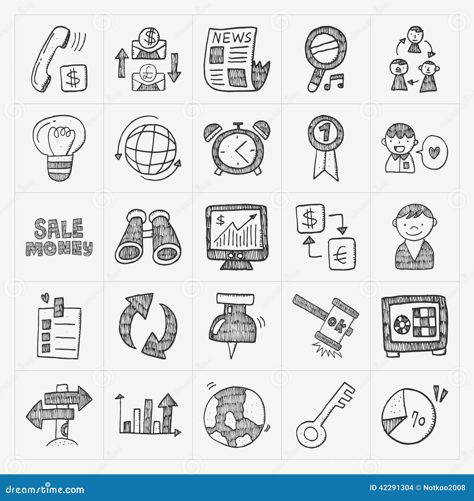 Doodle business icon stock vector. Illustration of marketing - 42291304