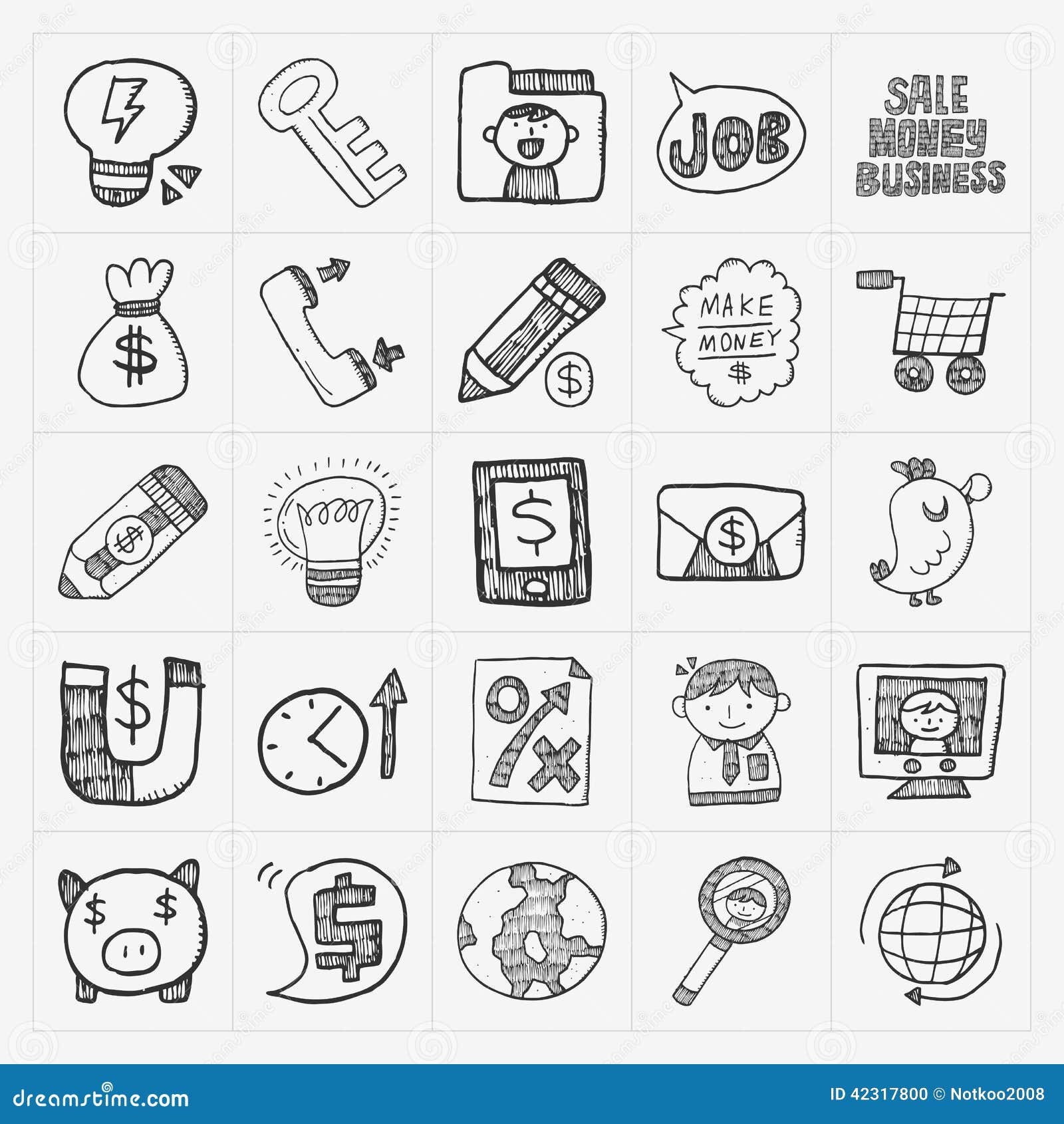 Doodle business icon stock vector. Illustration of doodle - 42317800