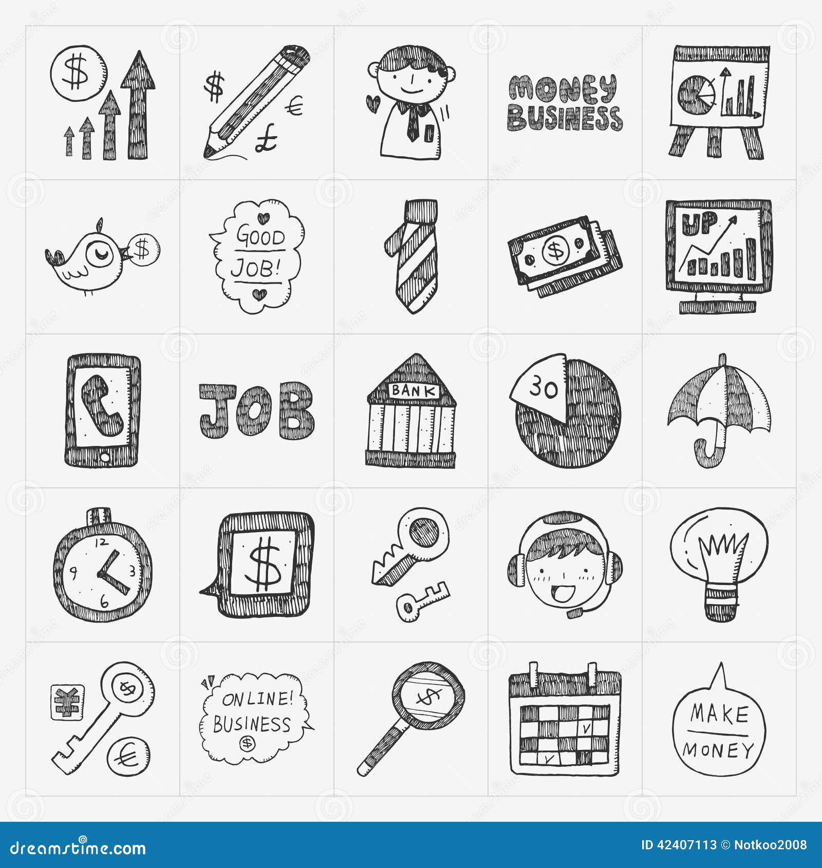 Doodle business icon stock vector. Illustration of doodle - 42407113