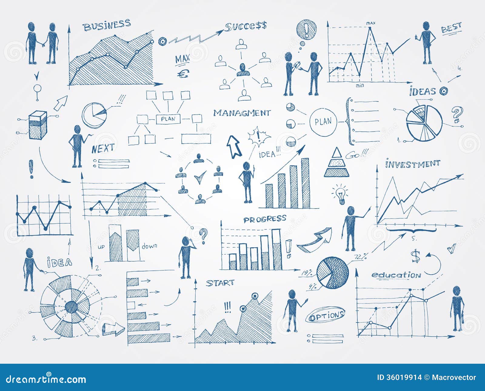 Management Infographics - Icons, Graphs, Charts Cartoon Vector ...