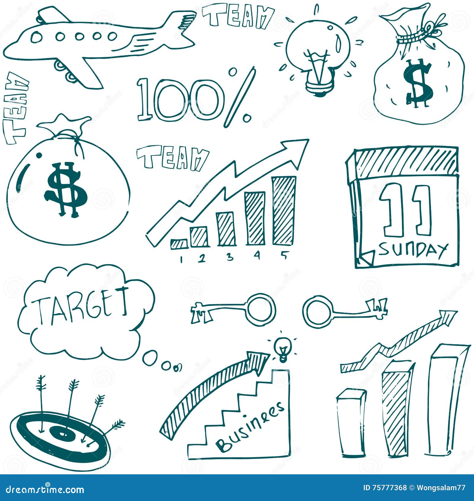 Doodle of business stock stock vector. Illustration of doodle - 75777368