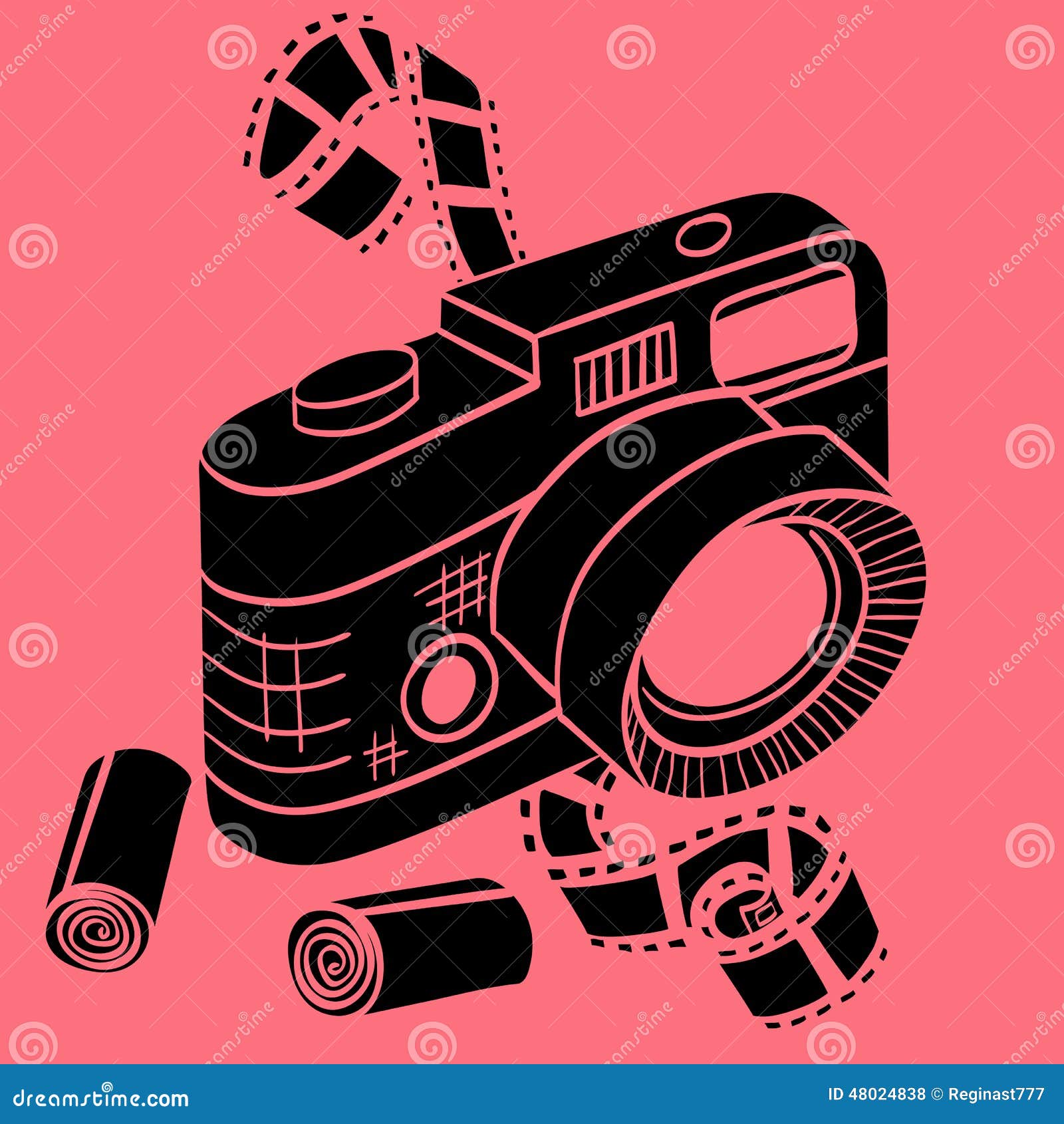 Doodle camera stock vector. Illustration of background - 48024838
