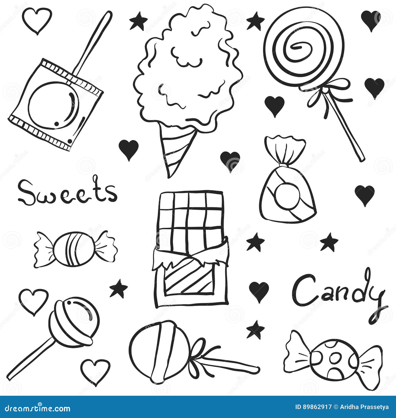 Doodle of Candy Hand Draw Various Stock Vector - Illustration of candy ...