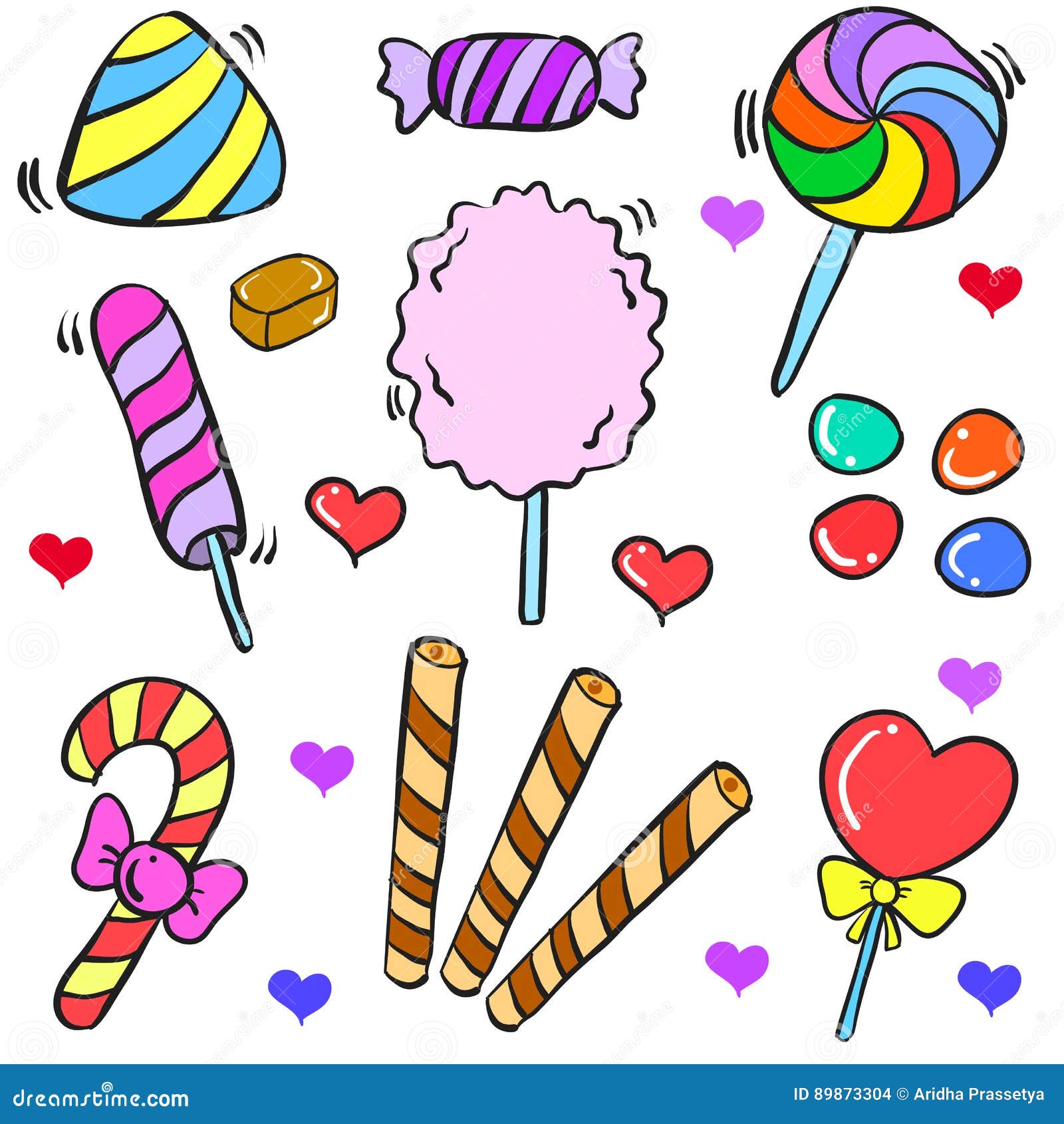 Doodle of Candy Various Colorful Style Stock Vector - Illustration of ...