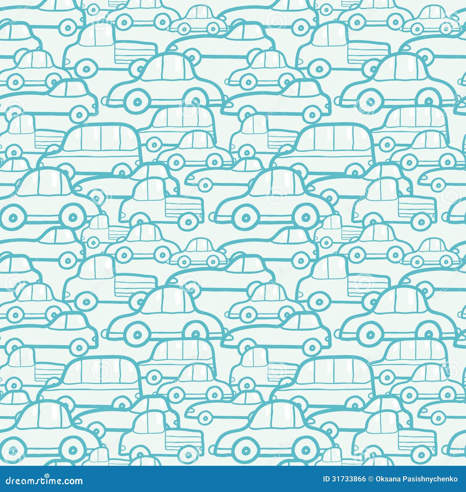 Doodle Cars Pattern. Seamless Texture Royalty-Free Cartoon ...