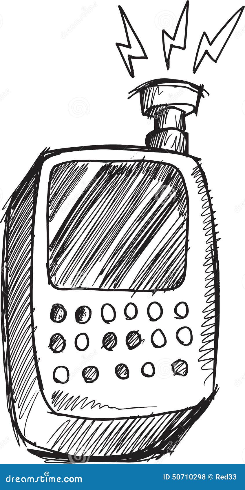Doodle Cell Phone Vector stock vector. Illustration of cell - 50710298