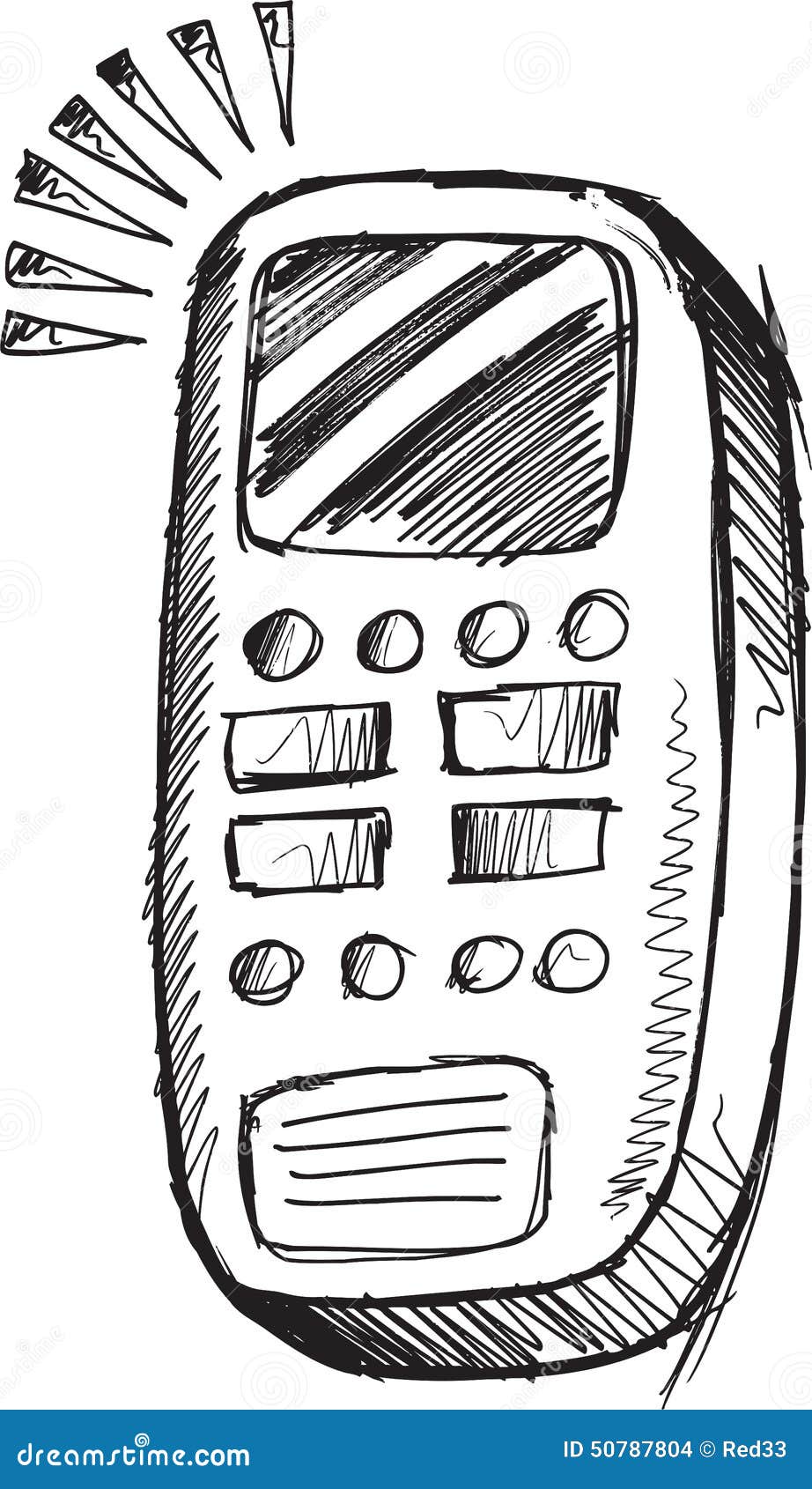 Doodle Cell Phone Vector stock vector. Illustration of communications ...