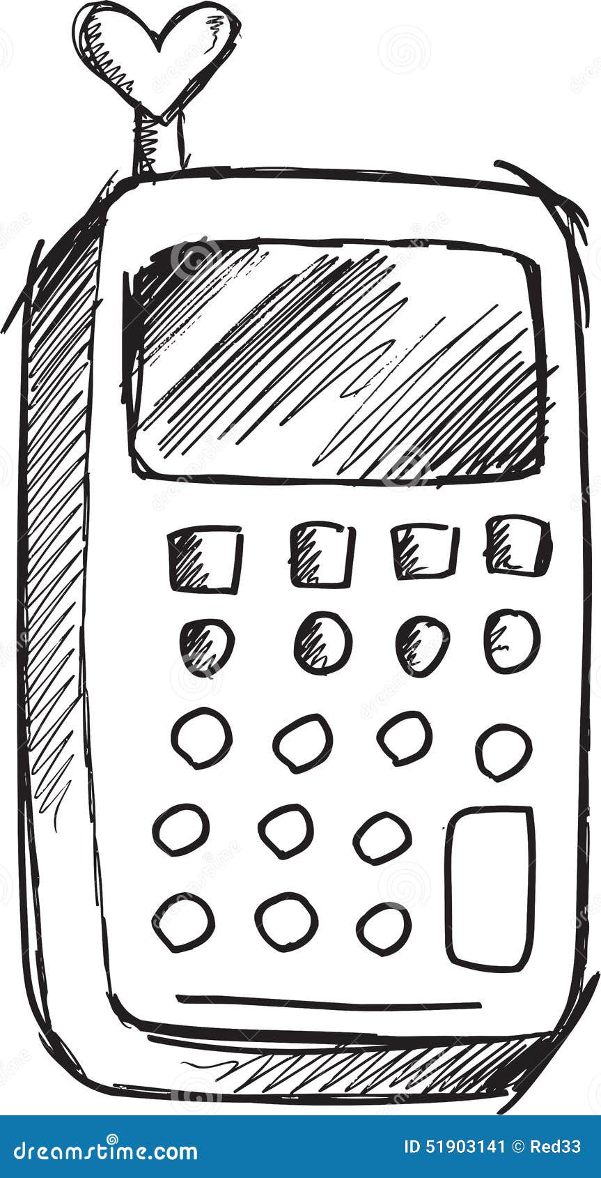 Doodle Cell Phone Vector stock vector. Illustration of drawing - 51903141