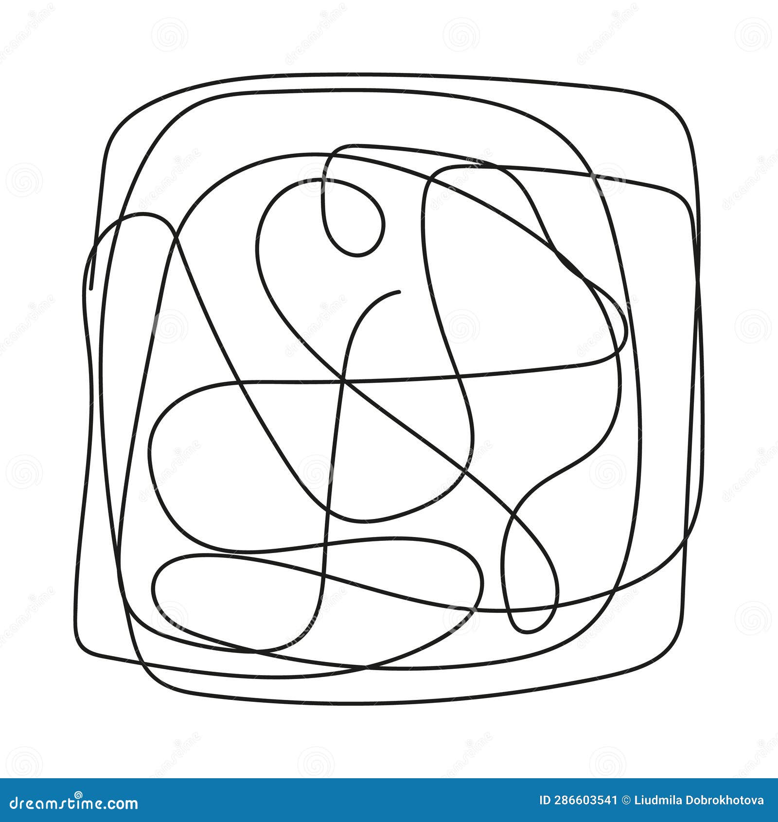 Doodle Chaos Line Art. Chaotically Tangled Line Stock Vector ...