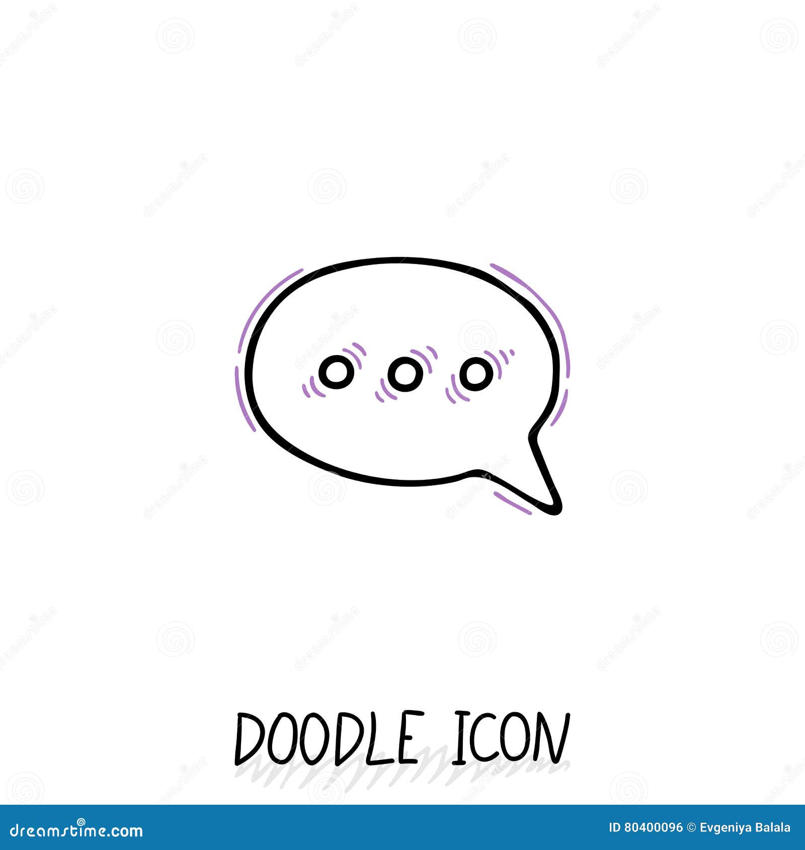 Doodle Chatting Icon. Text Bubble Stock Vector - Illustration of button ...