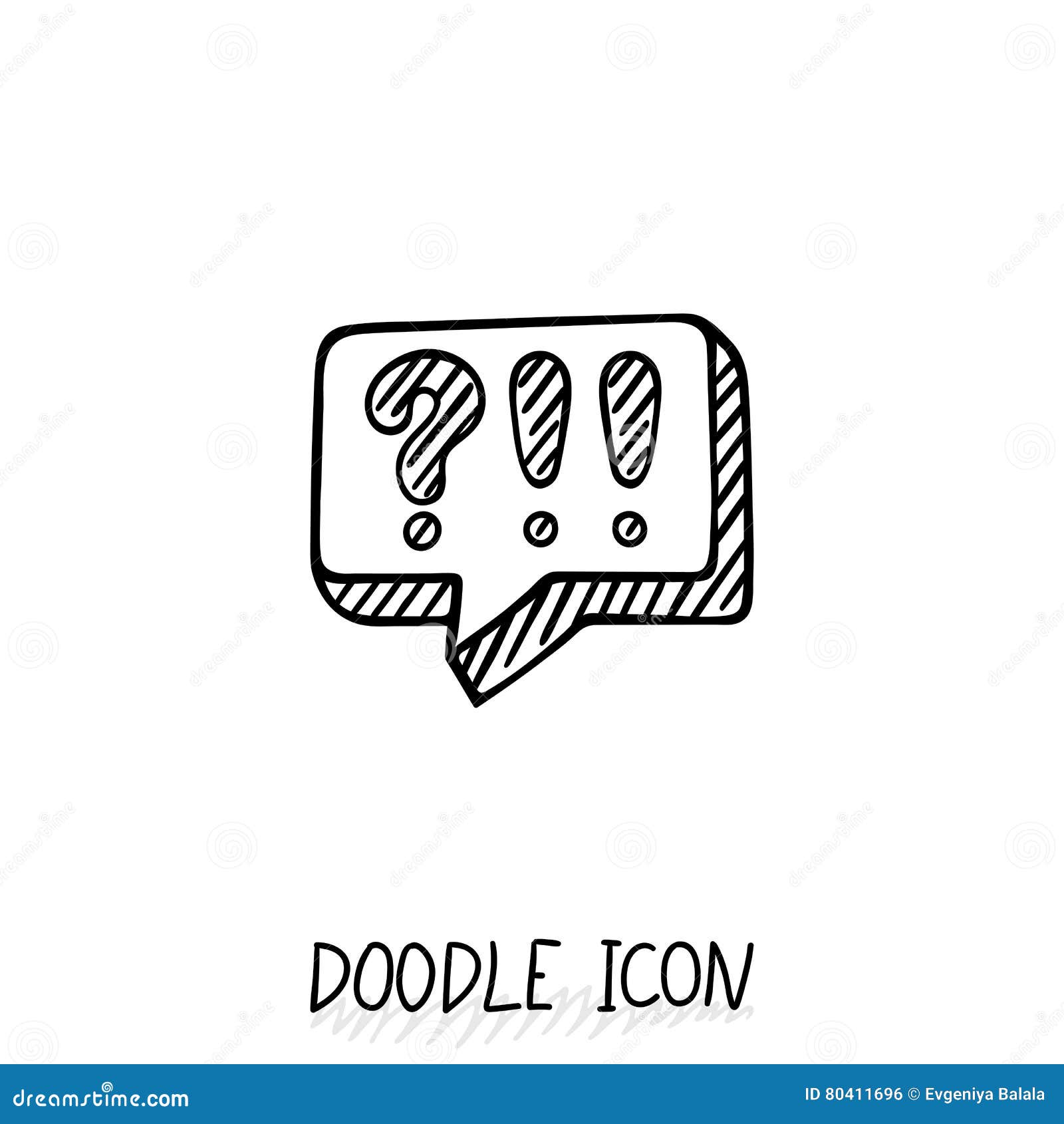 Doodle Chatting Icon. Text Bubble Stock Vector - Illustration of ...