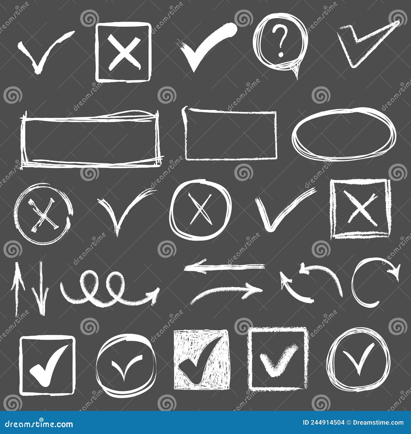 Doodle Check Mark, Checkmarks, Crosses Hand Drawn. Stock Vector ... Doodle Check Mark, Checkmarks, Crosses Hand Drawn. Stock Vector ...